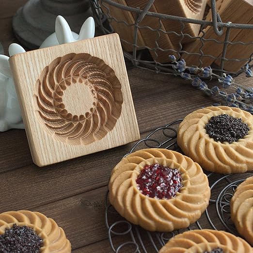 Amazon.com: Wooden Cookie Biscuit Mold, 3D Baking Mold, Embossing Craft ...
