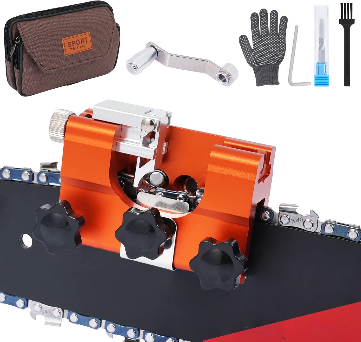Amazon.com: Hand-Cranked Chainsaw Sharpener, chainsaw sharpening jig ...