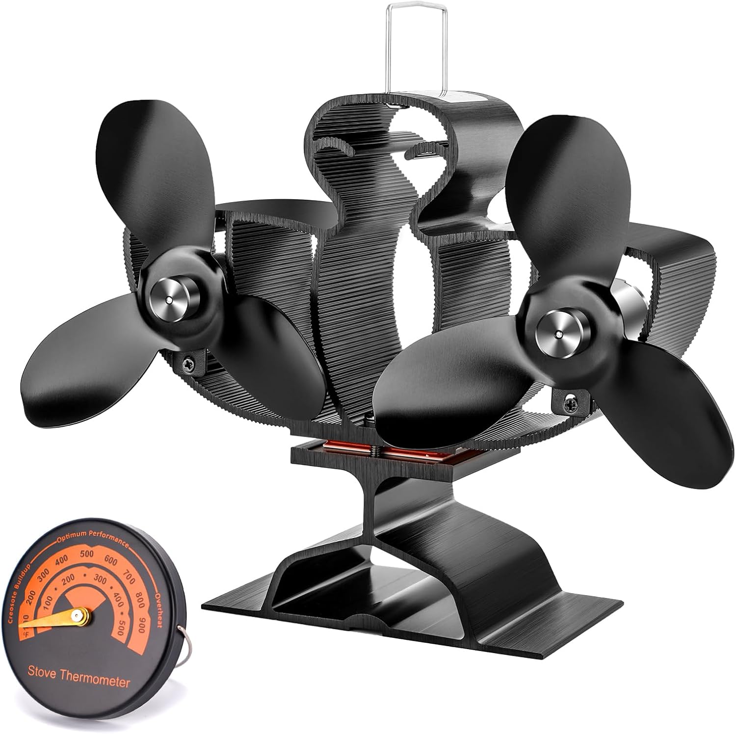 Amazon.com: Wood Stove Fan Heat Powered, Dual Motors 6 Blades Fireplace ...
