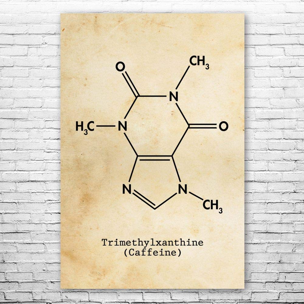 Amazon.com: Caffeine Molecule Poster Print, Barista Gift, Caffeine Wall ...