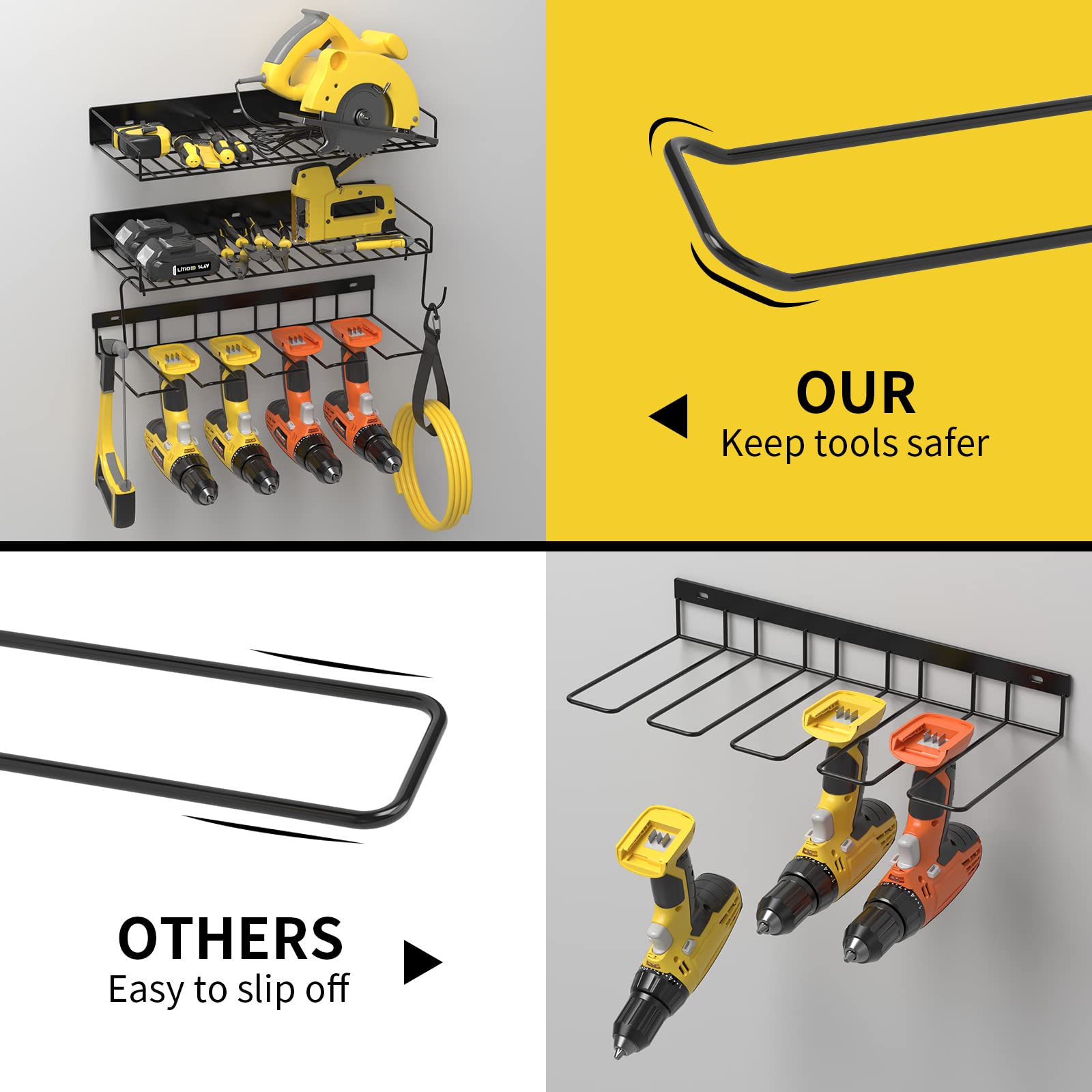 Snapklik.com : Power Tool Organizer Wall Mount, Cordless Drill Storage ...