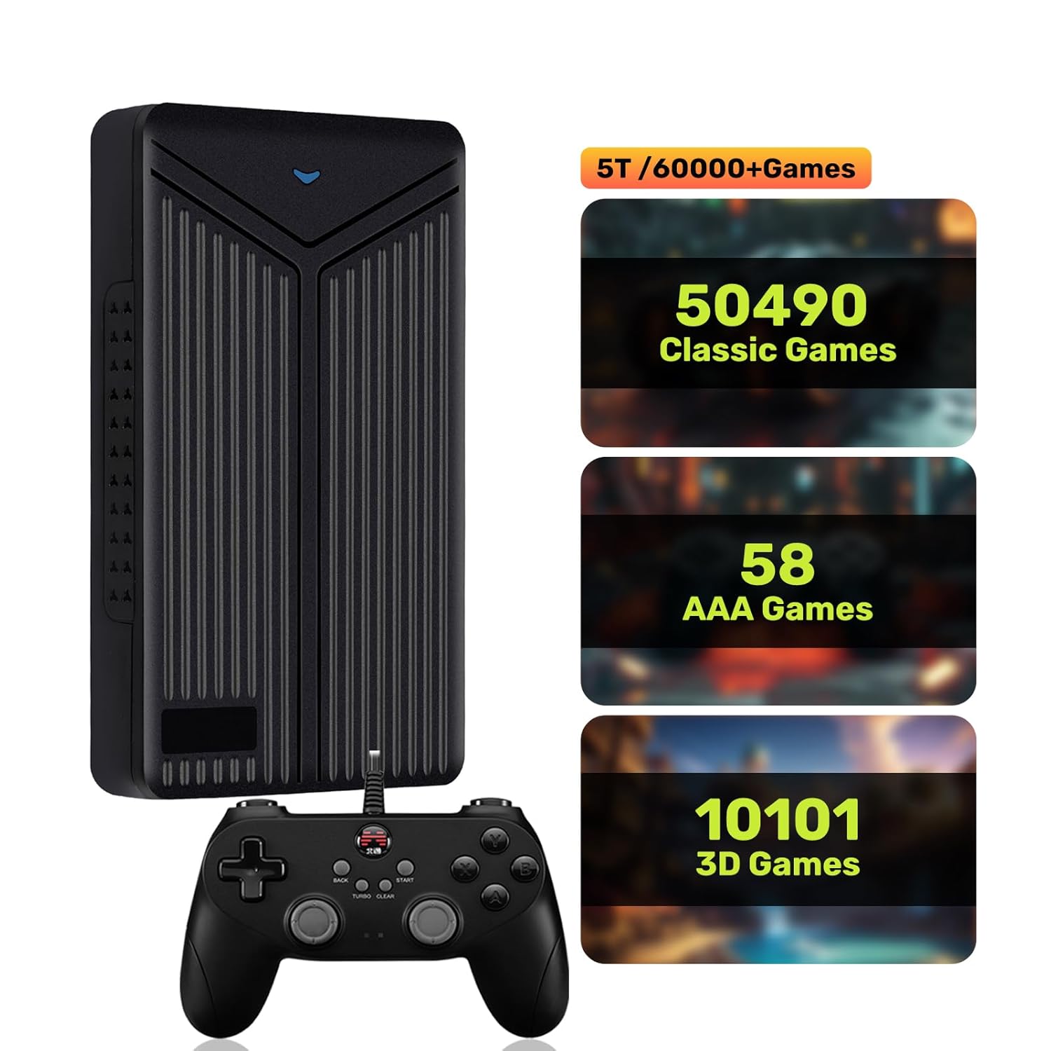 Amazon.com: Retro Game Console HDD 5TB with 60649 Video Games, 80 ...