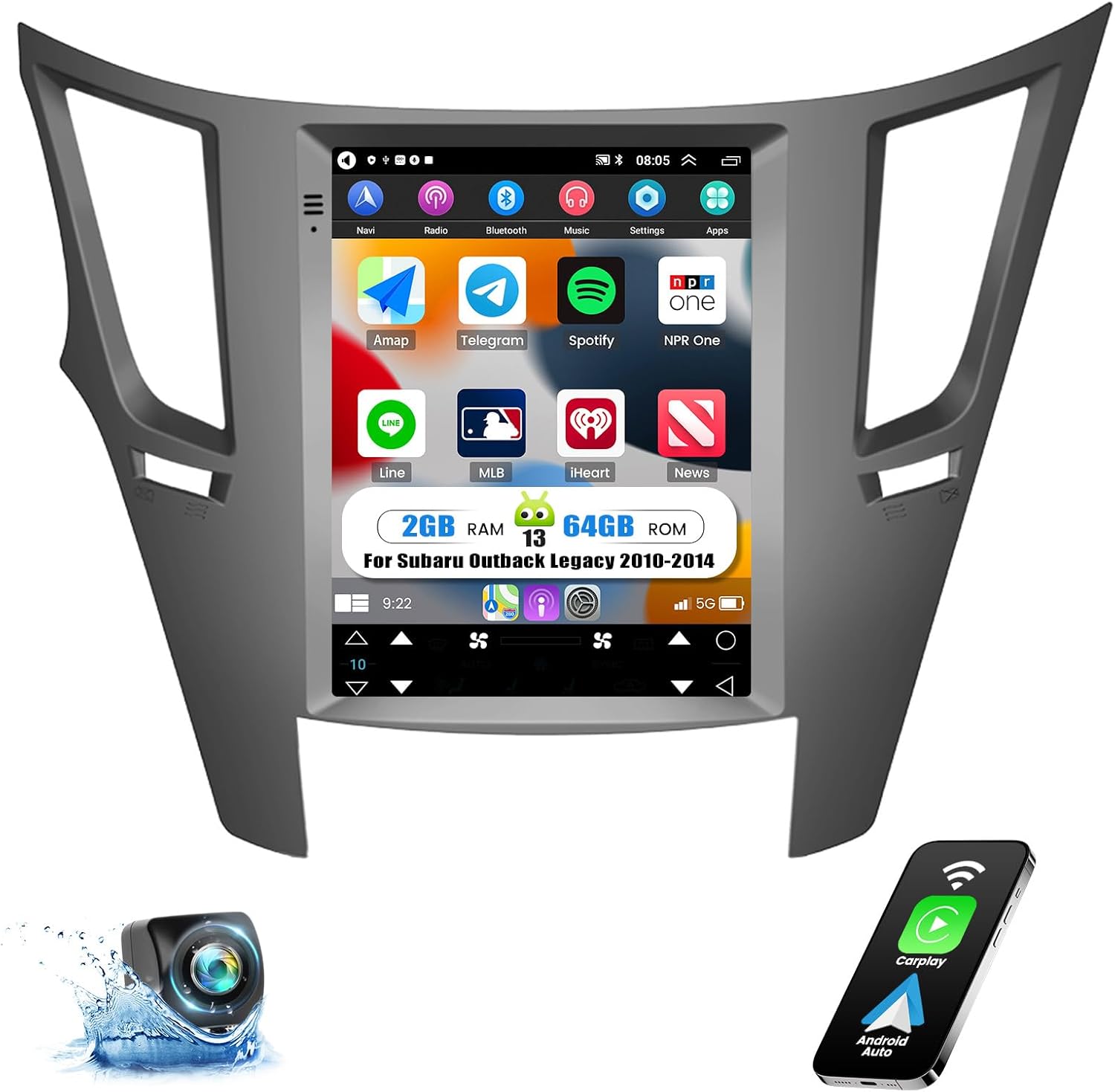 Amazon.com: [2+64G]Android 13 Car Stereo for Subaru Outback Legacy 2010 ...