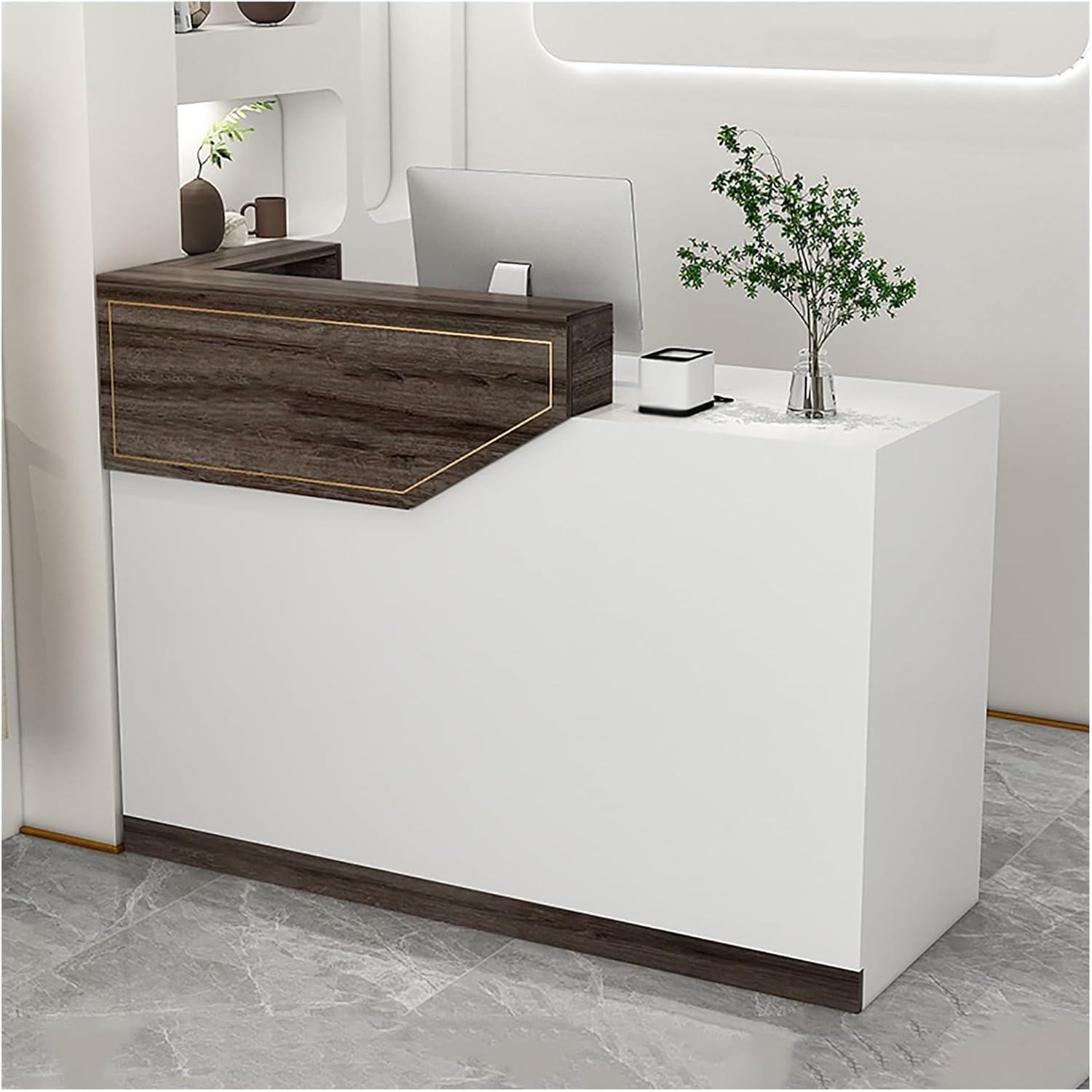 Amazon.com: Front Desk Reception Room Table, Modern Reception Desk ...