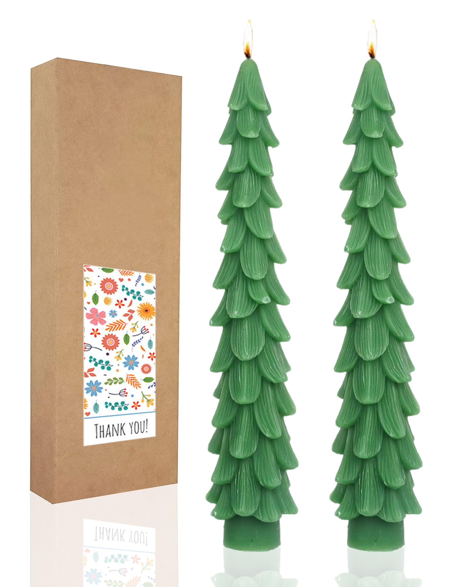 Amazon.com: LPUSA Christmas Tree Taper Candles Hunter Green Spruce ...