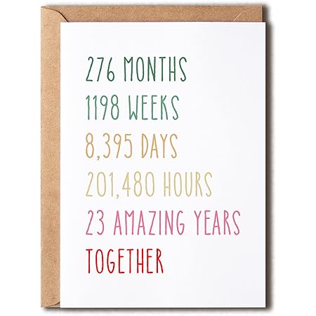 Amazon.com : EruditeGifts 23Rd Anniversary Card - Funny 23 Years ...