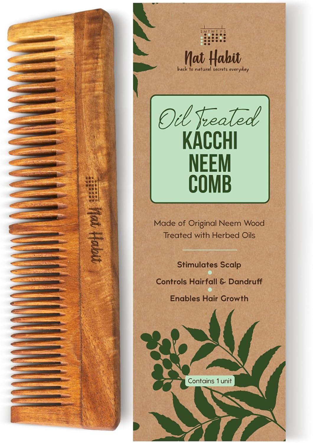 Nat Habit - Back To Natural Secrets Everyday Kacchi Neem Comb Treated ...