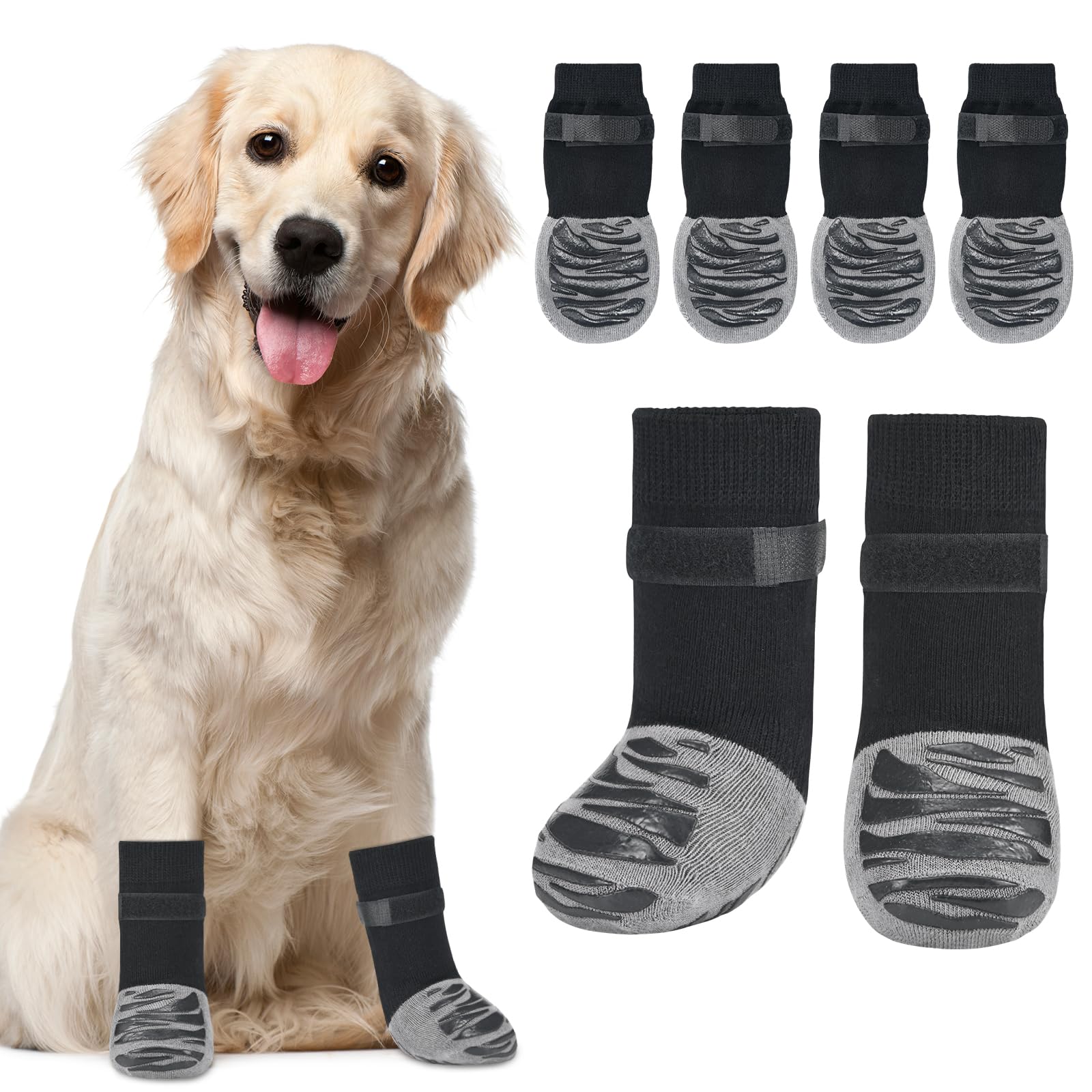 Amazon.com : Non-Slip Dog Socks for Hardwood Floors with Grippers to ...