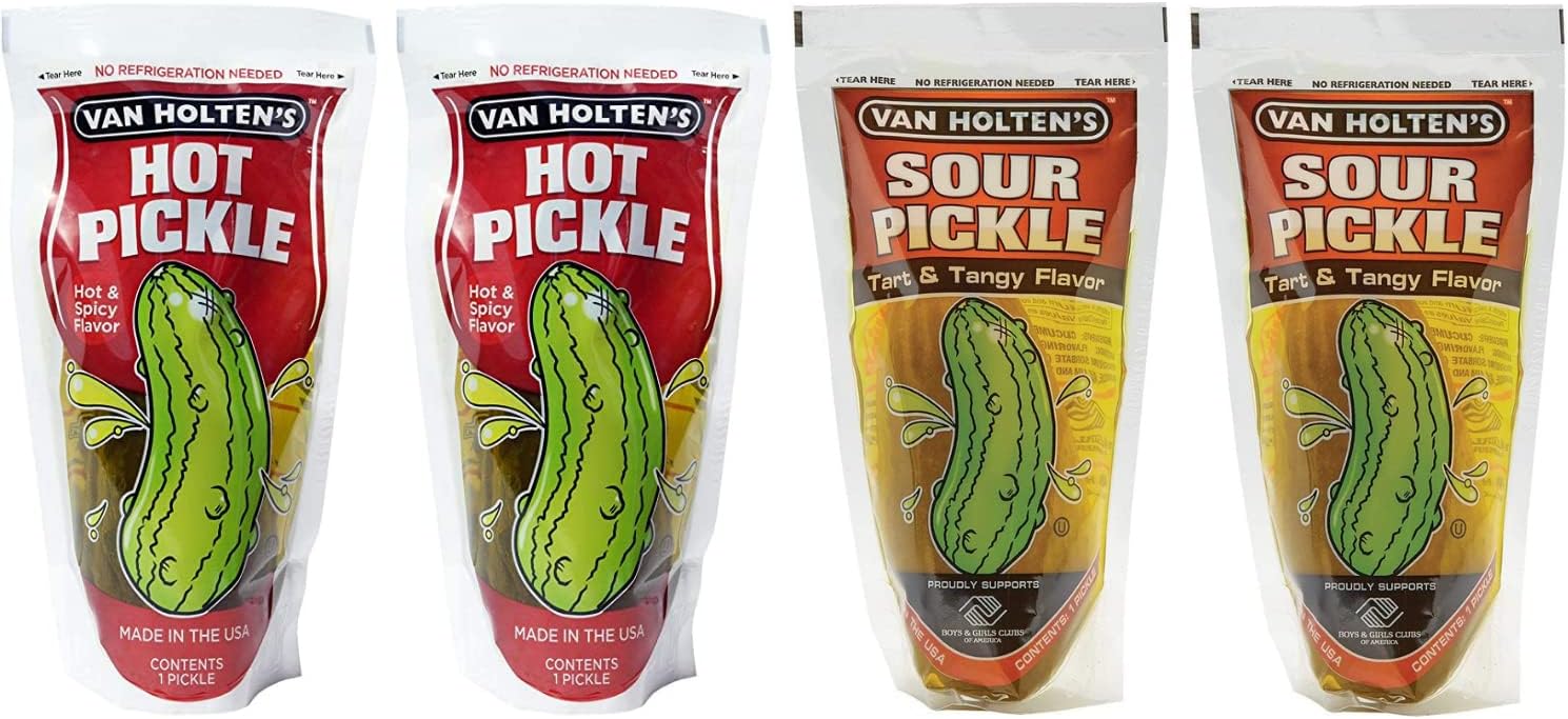 Van Holten's Pickle in a Pouch | 2 x Large Hot Pickle and 2 x Large ...