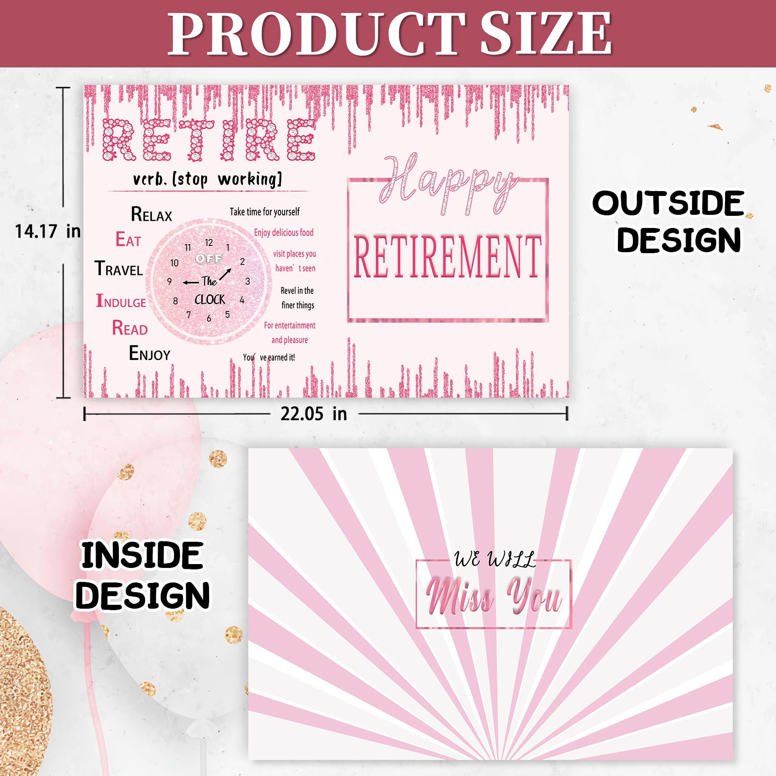 Snapklik.com : Missonemi Large Retirement Card For Woman, Jumbo ...