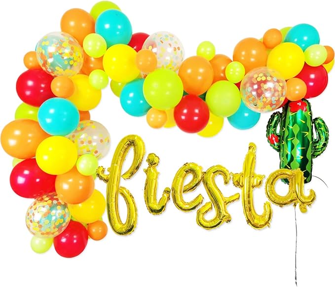Amazon.com: Fiesta Balloons Garland Kit Latex Balloons Balloon Arch ...