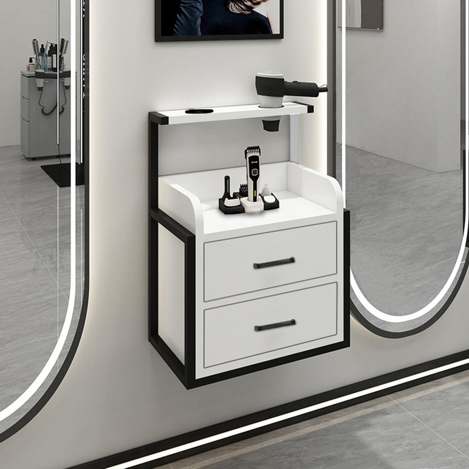 Amazon.com: Suspended Salon Wall Cabinet,Floating Nightstand with ...