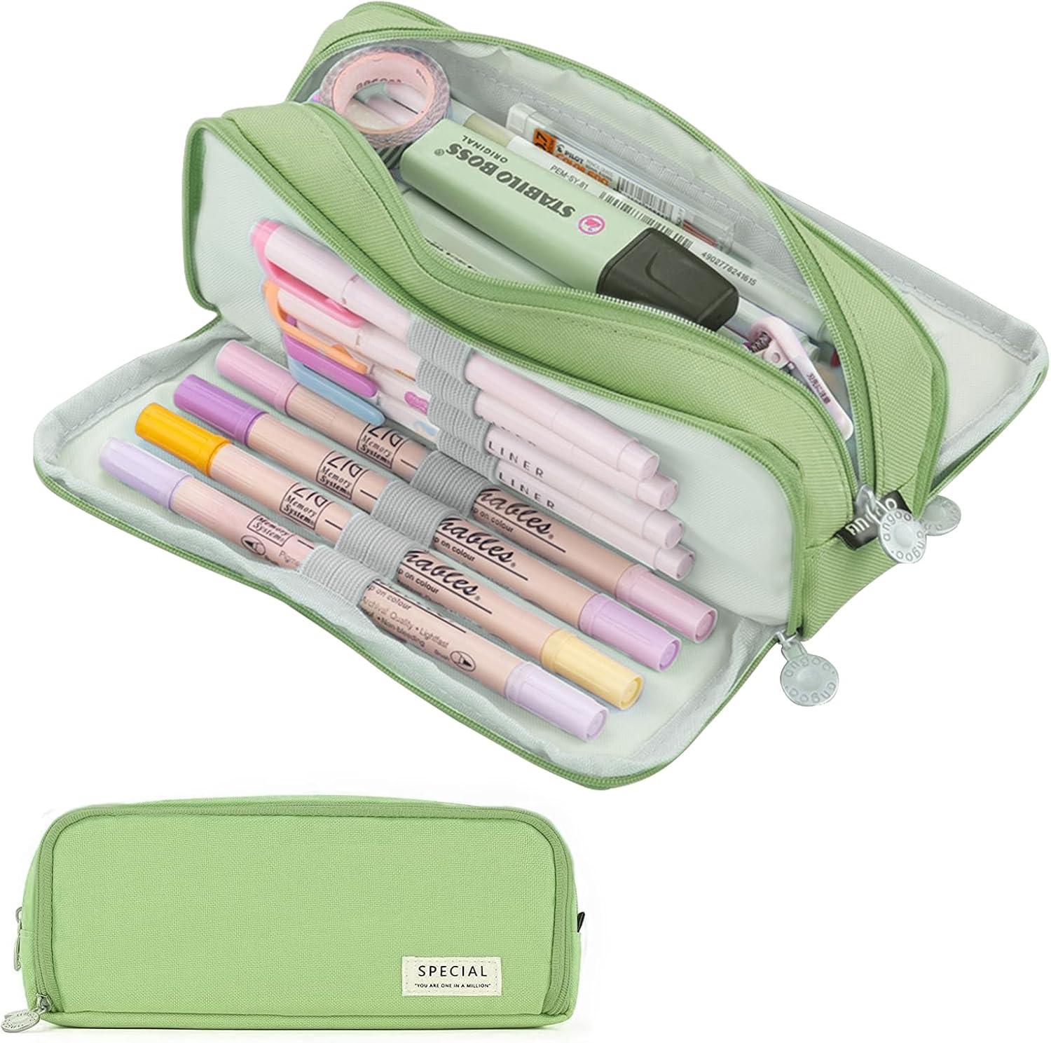Amazon.com : Wanheart Large Capacity Pencil Case Pouch with 3 ...