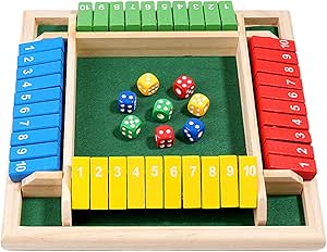 shpuuyy Shut The Box Game Wooden | Classic Tabletop Math Game | 2-4 ...