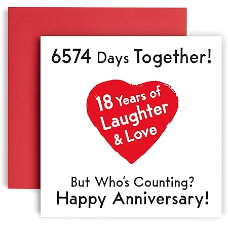 Amazon.com : Happy 18th Anniversary Card - 18 Year Wedding Anniversary ...