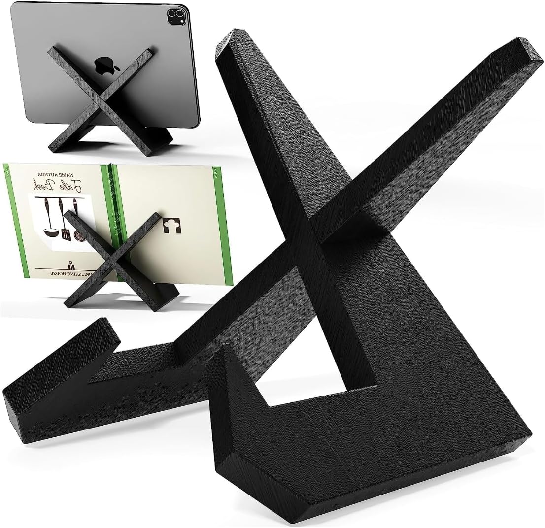 Premier Housewares Cook Book Stand for Recipe Book | Black Enamel ...