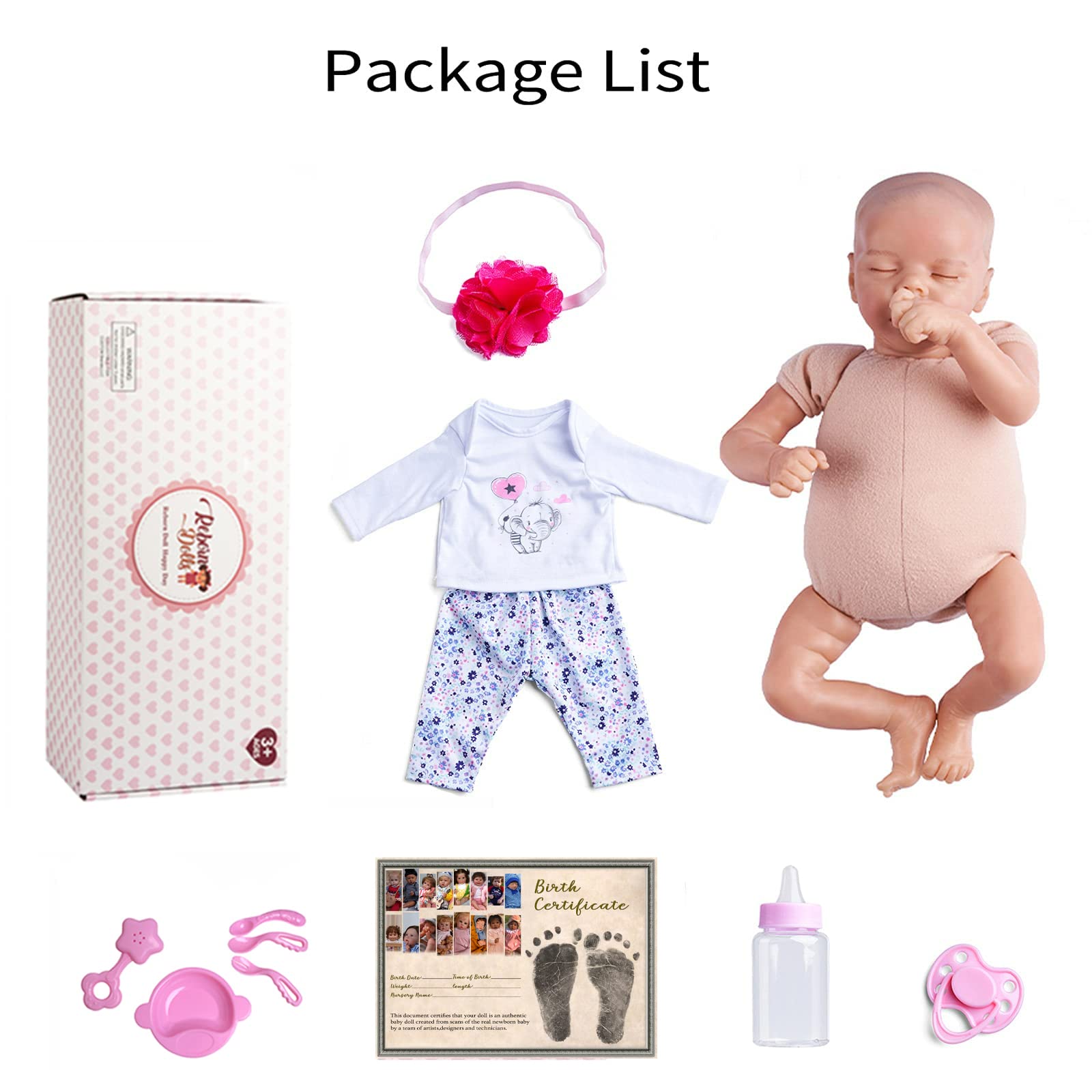 JIZHI Lifelike Reborn Baby Dolls - 17-Inch Baby Soft Body Realistic ...