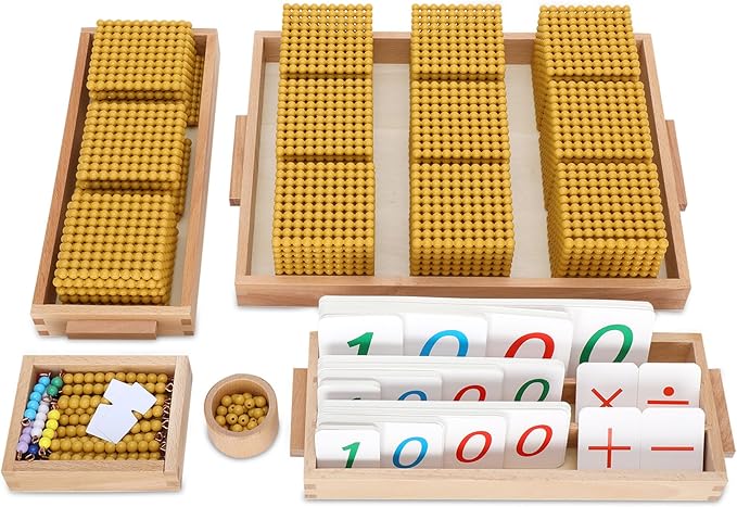 Amazon.com: Dreamtrue Montessori Golden Beads, Decimal System ...