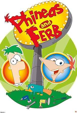 Amazon.com: Disney Phineas and Ferb - Logo Wall Poster, 34L" x 22.4W ...