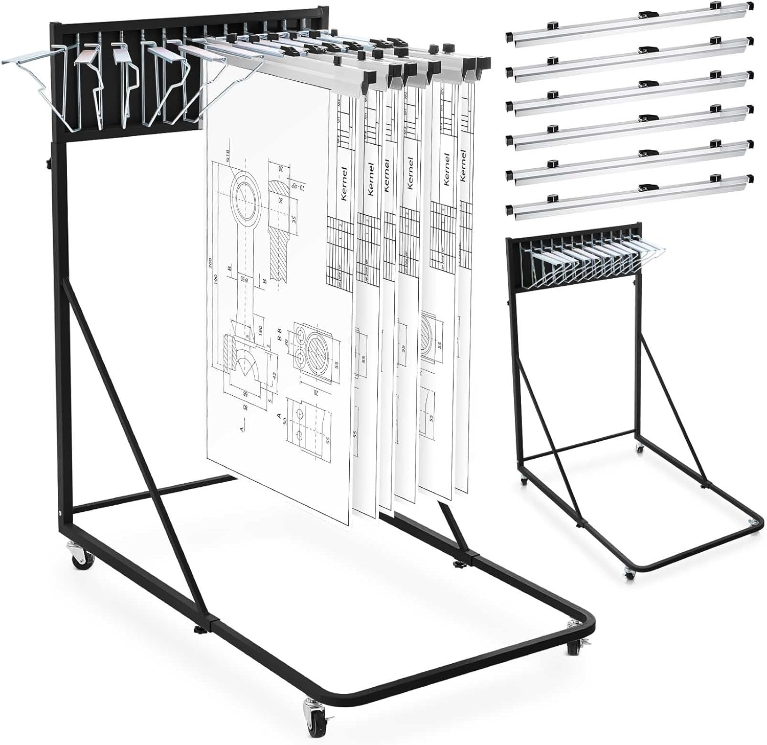 Amazon.com : Estune Mobile Blueprint Holder Rack Adjustable Mobile ...