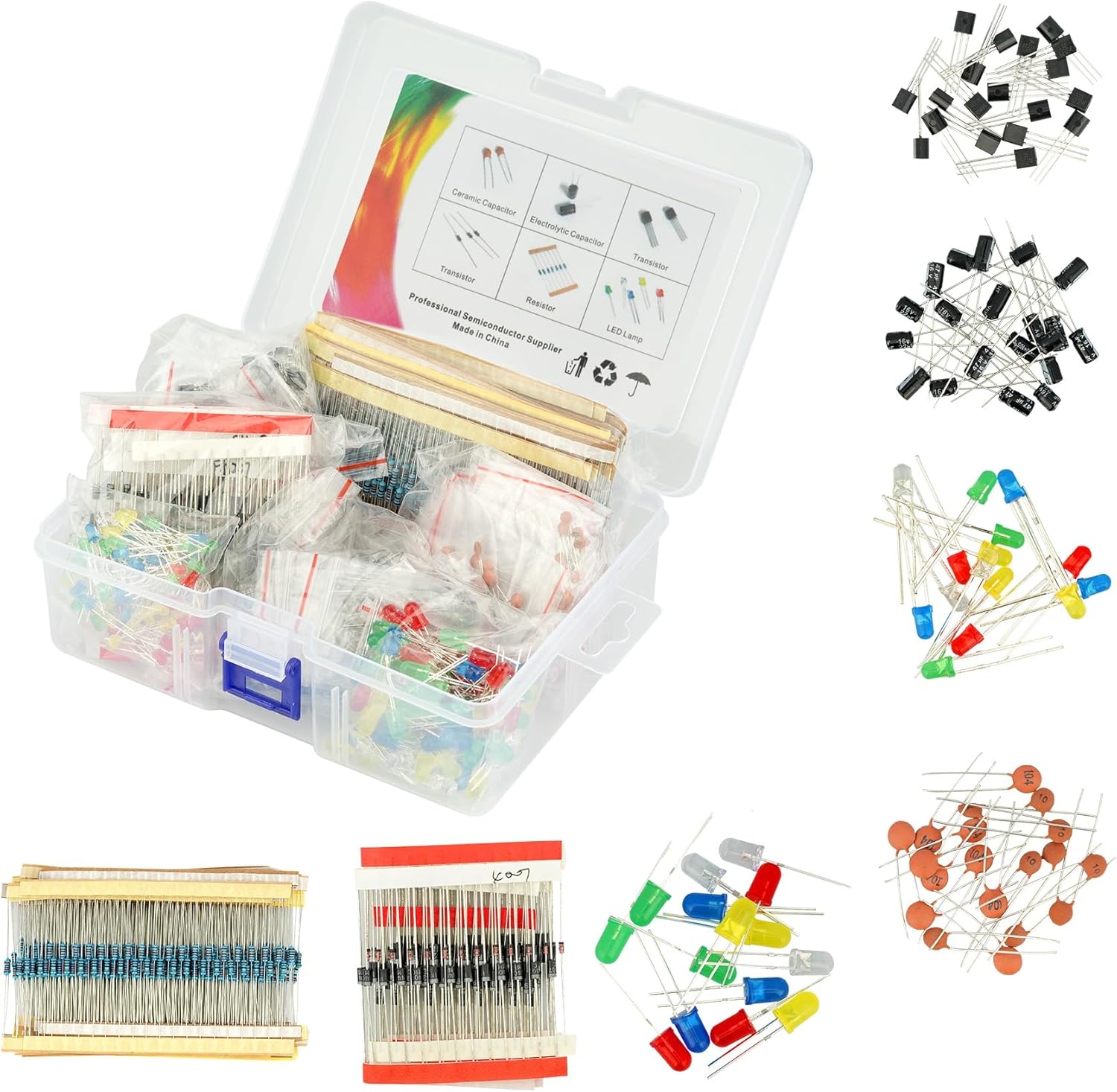 Amazon.com: MTDELE 1500Pcs Electronic Component Kit Metal Film Resistor ...