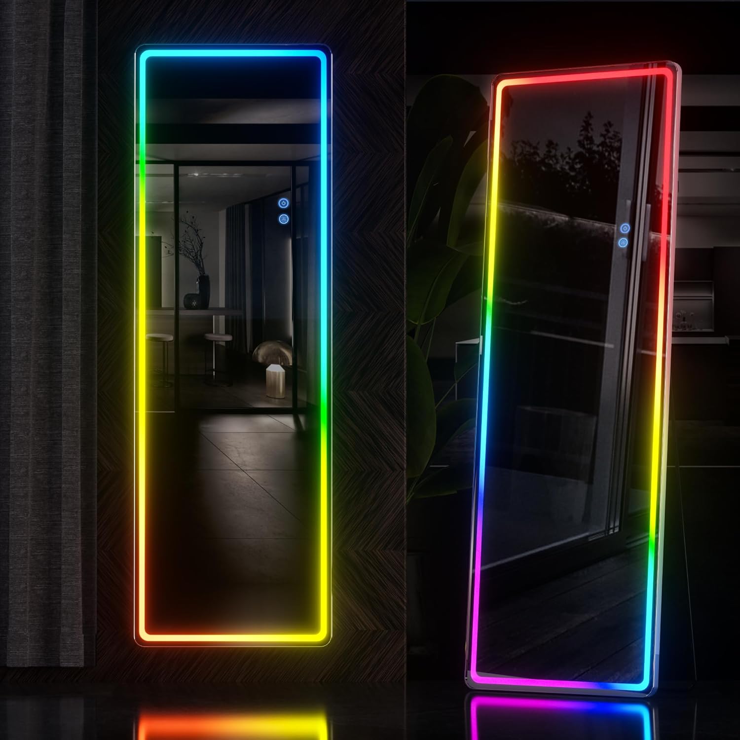 Amazon.com: Antok LED Full Length Mirror, 64" x 21" RGB Mirror Floor ...