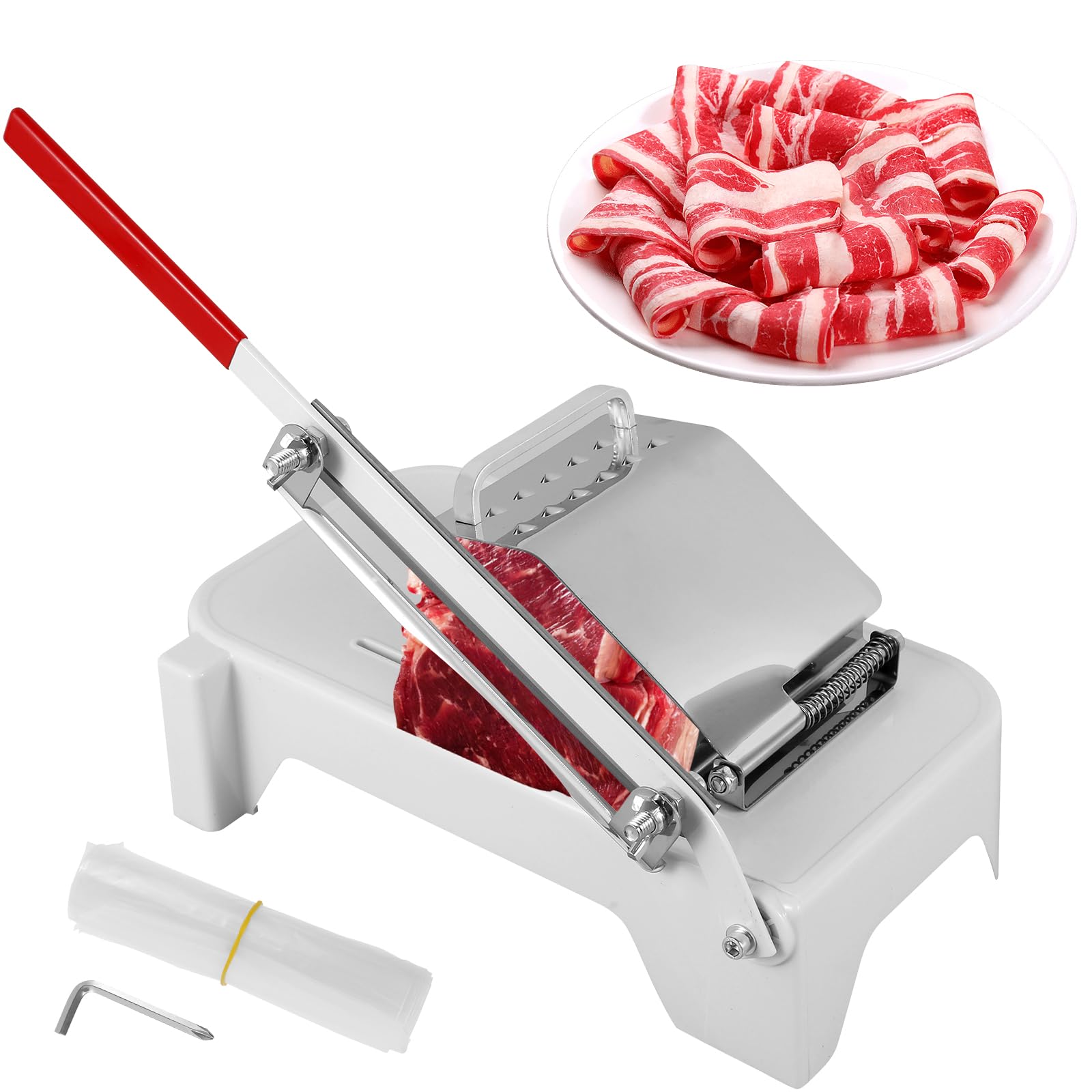 Manual Frozen Meat Slicer, Adjustable Thickness Mutton Roll Food Slicer ...