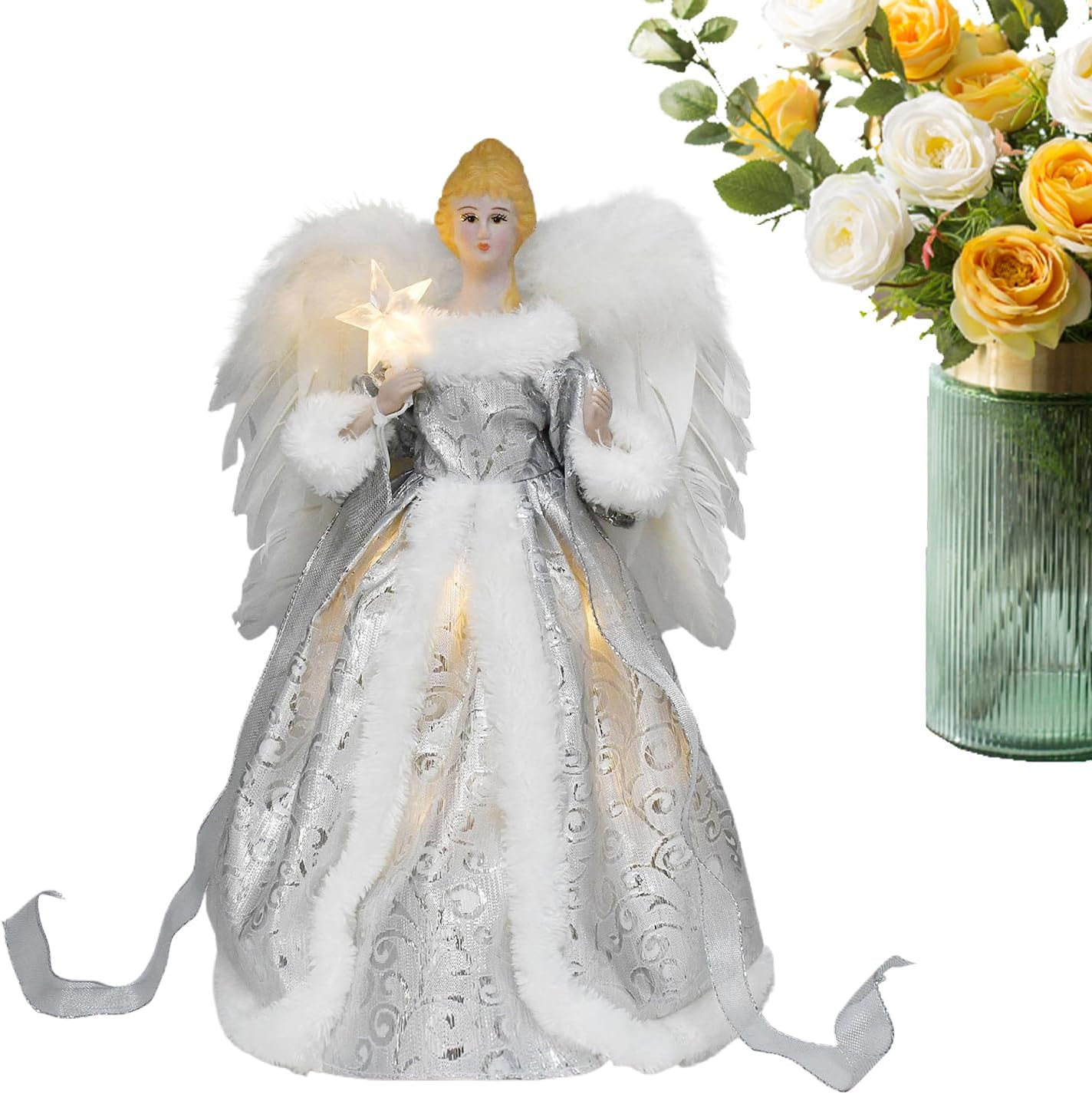 Amazon.com: Tree Topper - Christmas Angel Pendant, Lighted Treetop ...