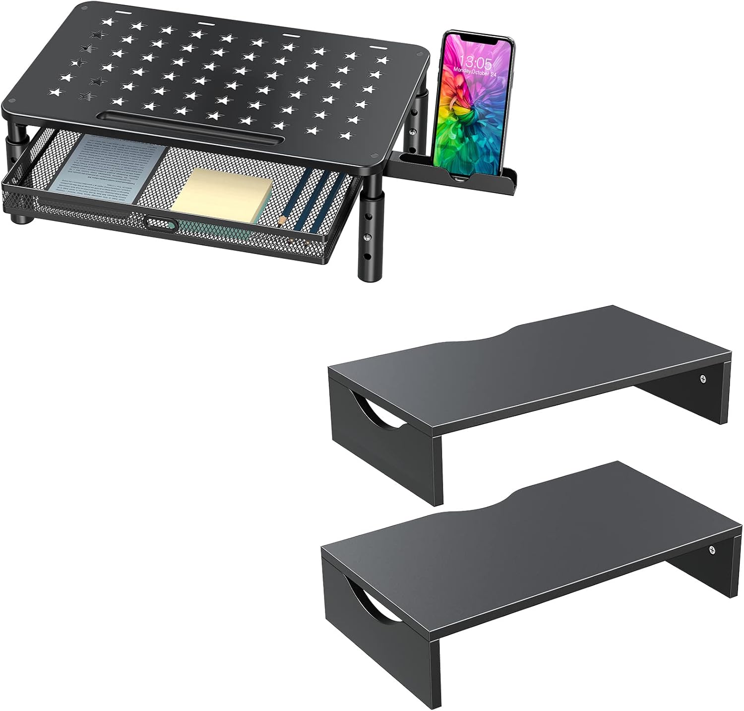 Amazon.com: Zimilar Monitor Stand Riser with Metal Mesh Drawer, Height ...