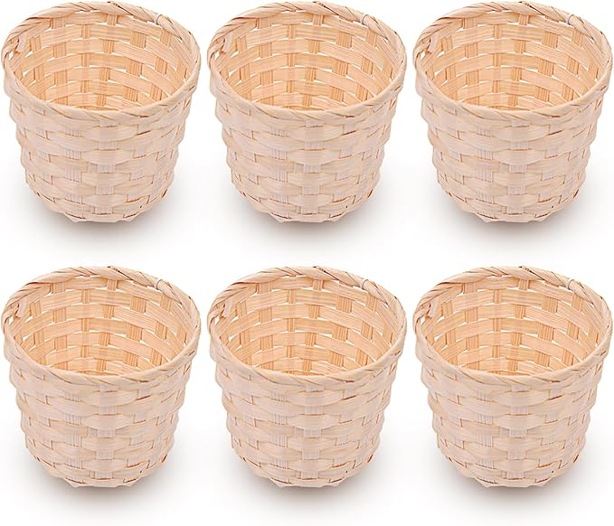 Amazon.com: SUNSHNO 6PCS Mini Woven Baskets Without Handles for Party ...