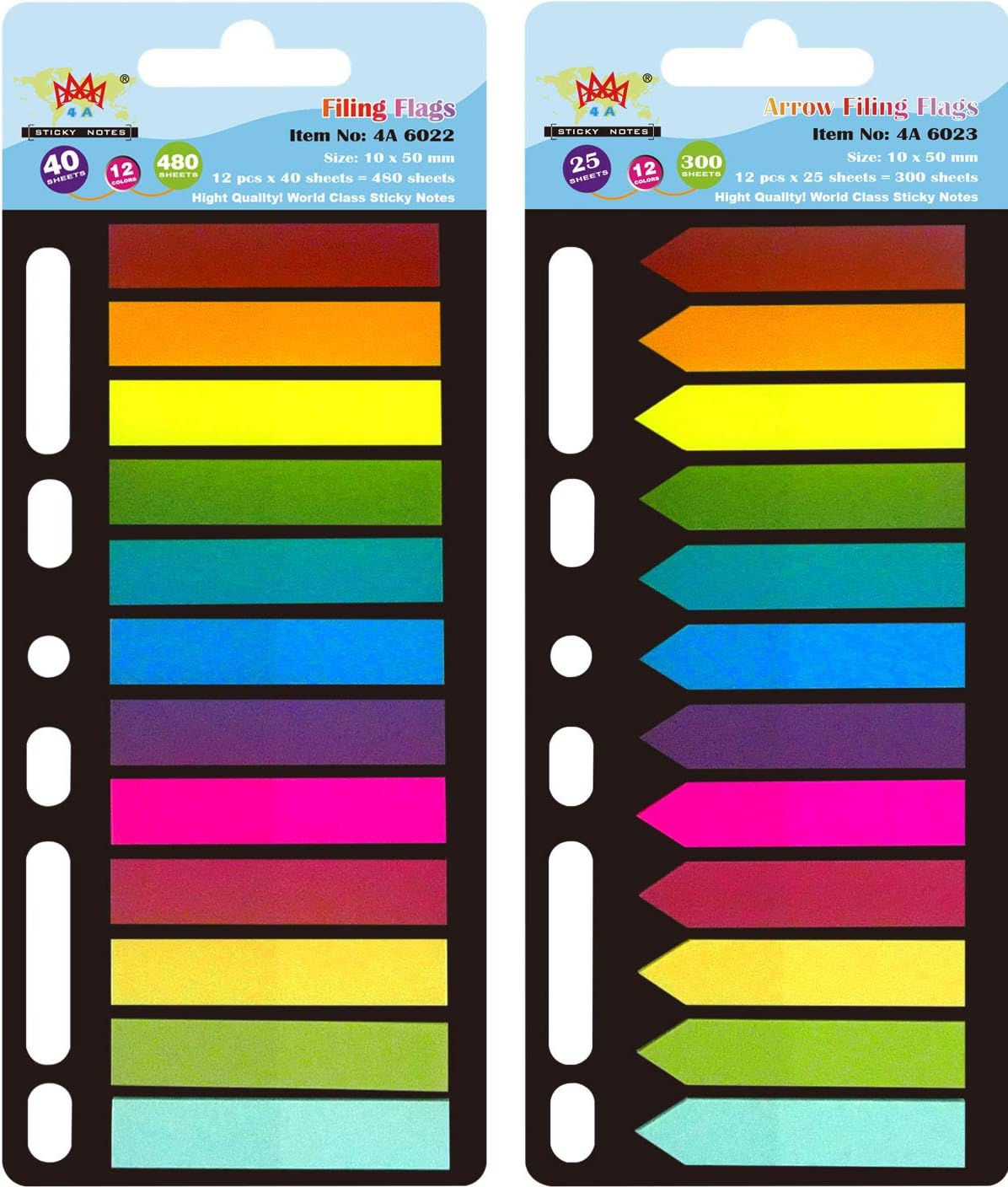 Amazon.com : 4A Sticky Notes Flags Set,Neon Color Page Marker ...
