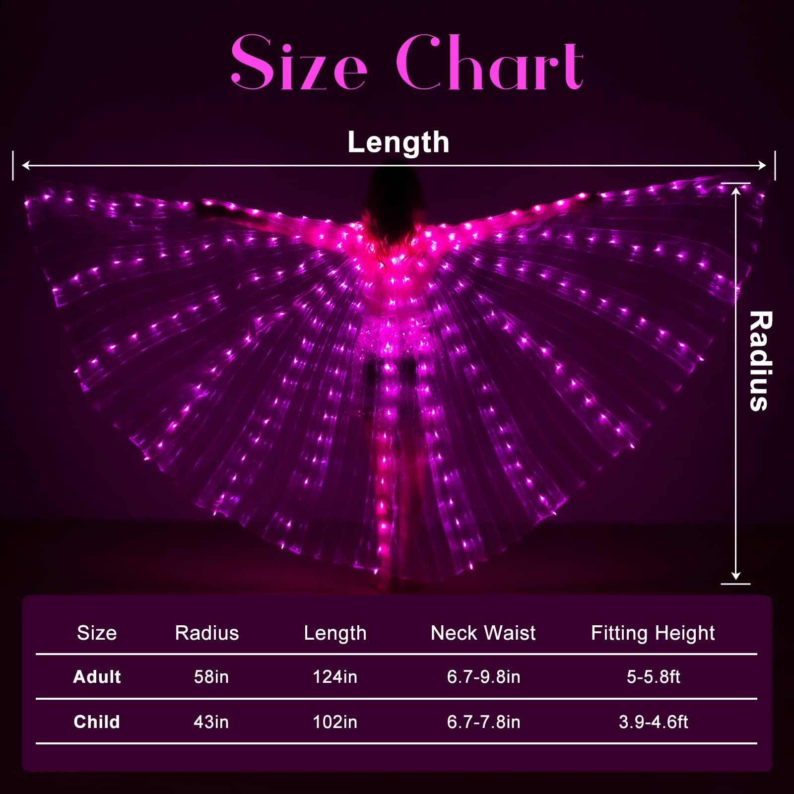 Snapklik.com : iMucci LED Lights Belly Dance Isis Wings - Bellydance ...