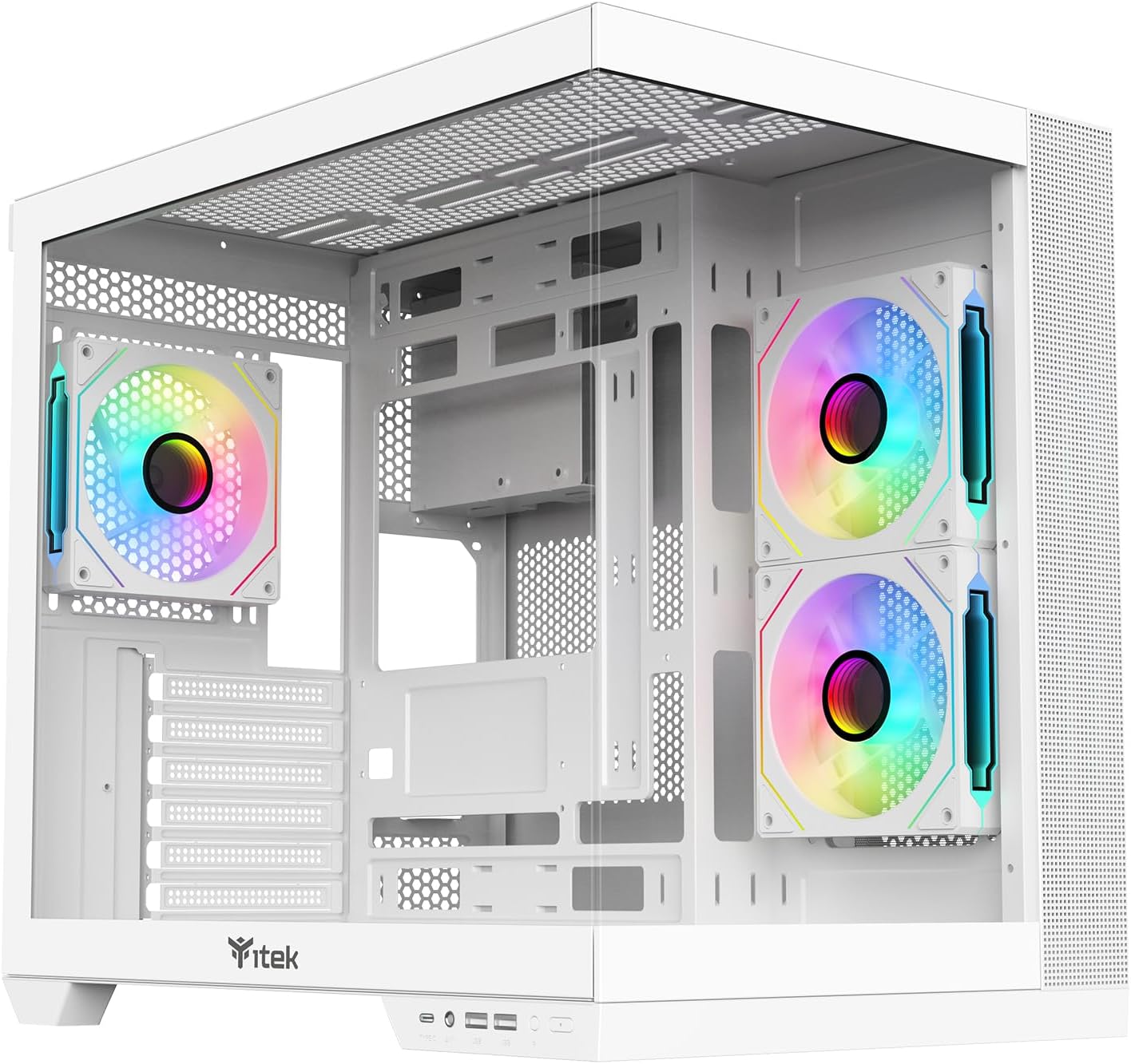 Itek Case DARK CAVE DS - Case Gaming ATX, 3 ventole da 12cm ARGB, 2x ...