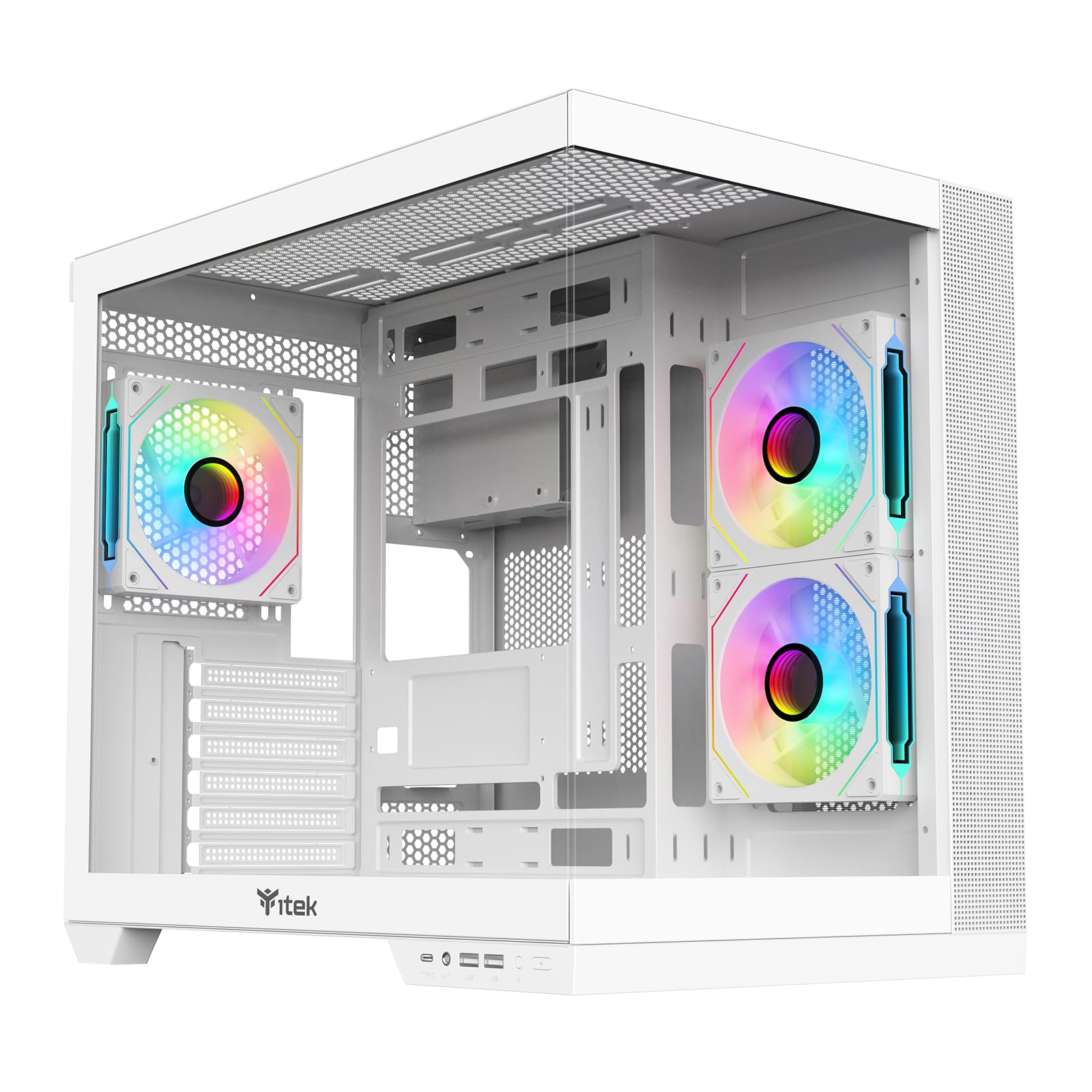 Itek Case DARK CAVE DS - Case Gaming ATX, 3 ventole da 12cm ARGB, 2x ...