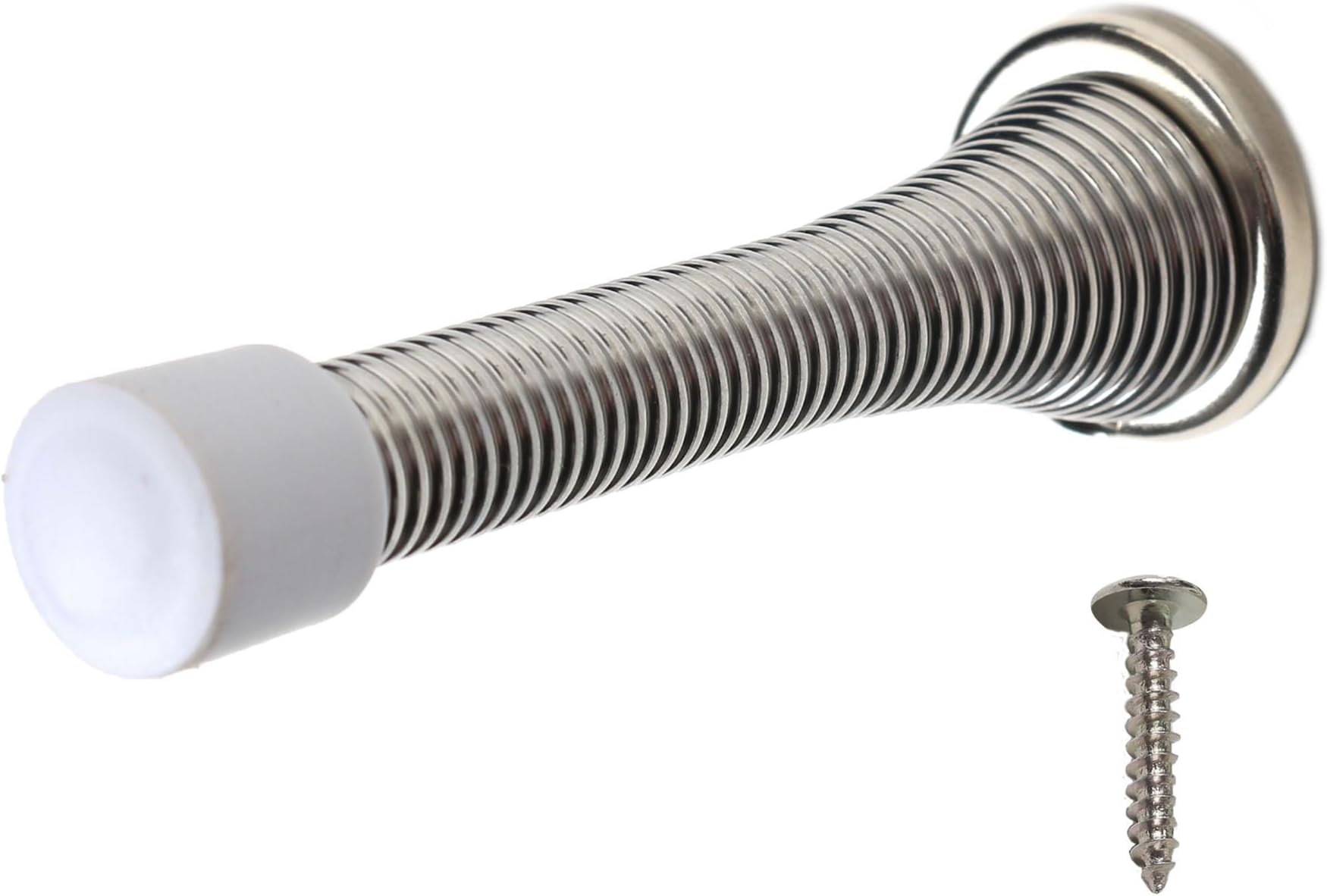 3 x fiXte Wall Mounted Chrome Spring Door Stop Sprung Stopper Skirting ...