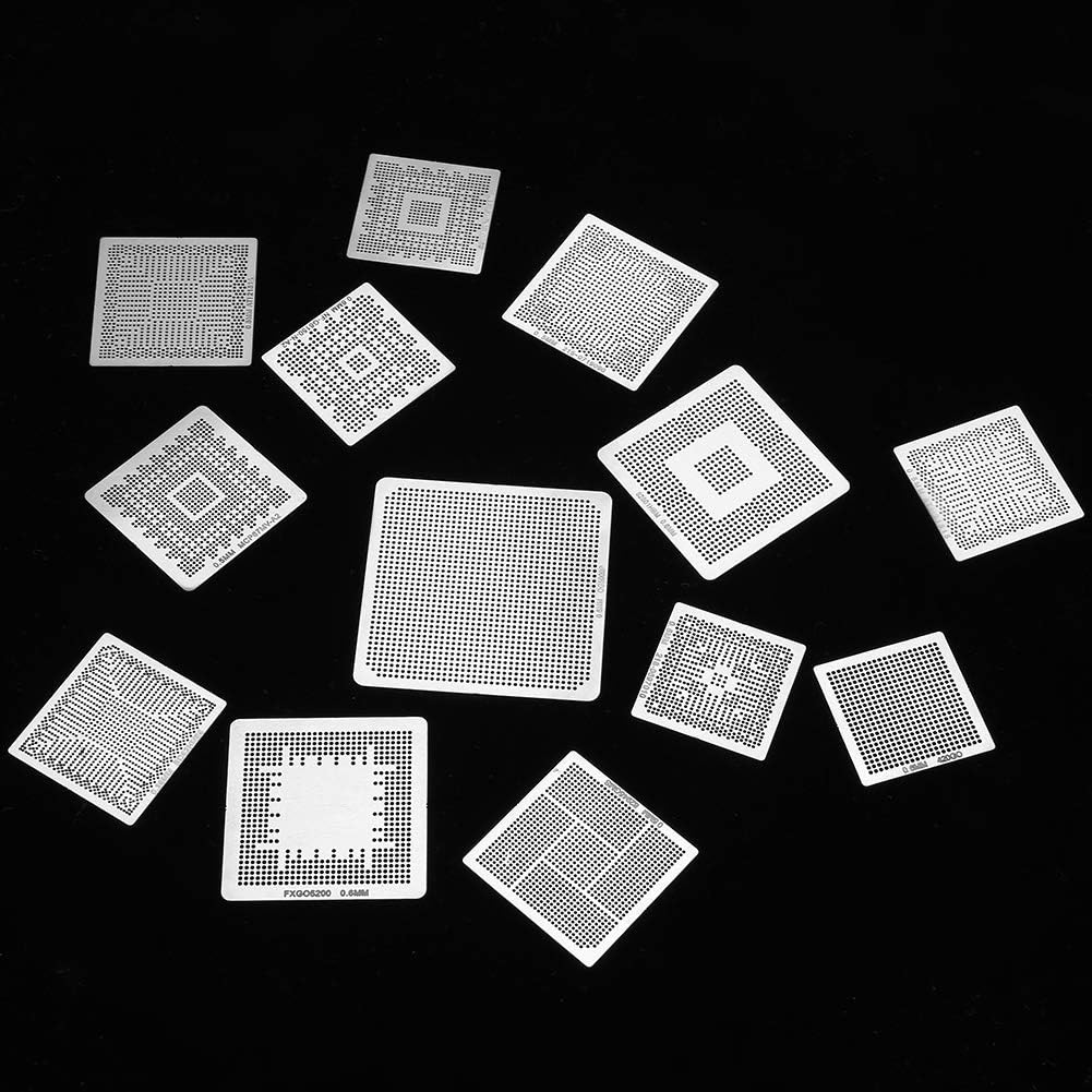 BGA Reballing Stencils - Universal 304 Stainless Steel Kit, 33pcs, 5 ...