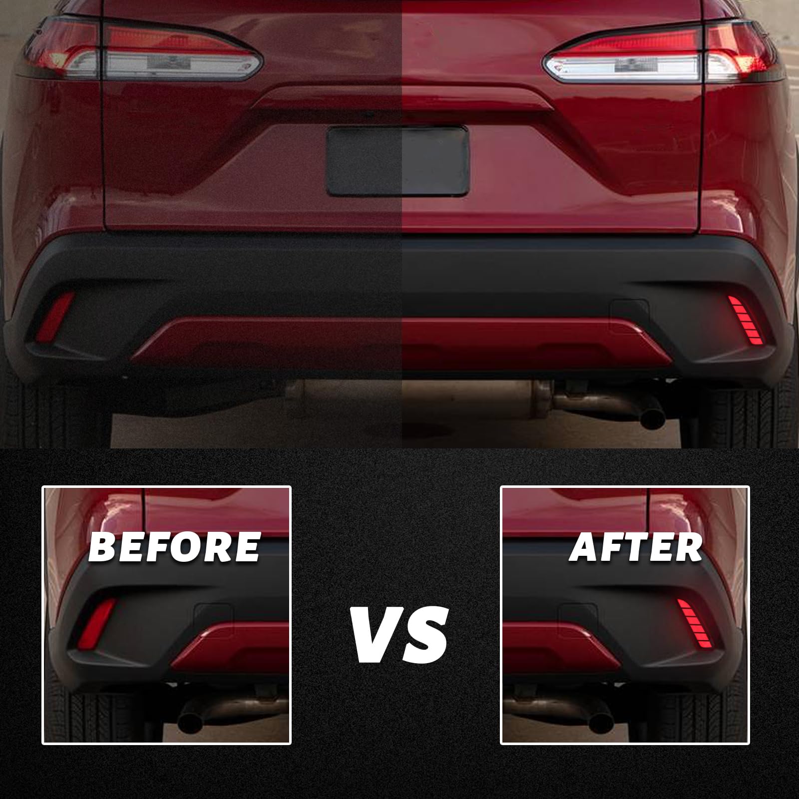 Toyota Corolla Hatchback Led Reflectors Smoked LED Rear Bumper Lights ...
