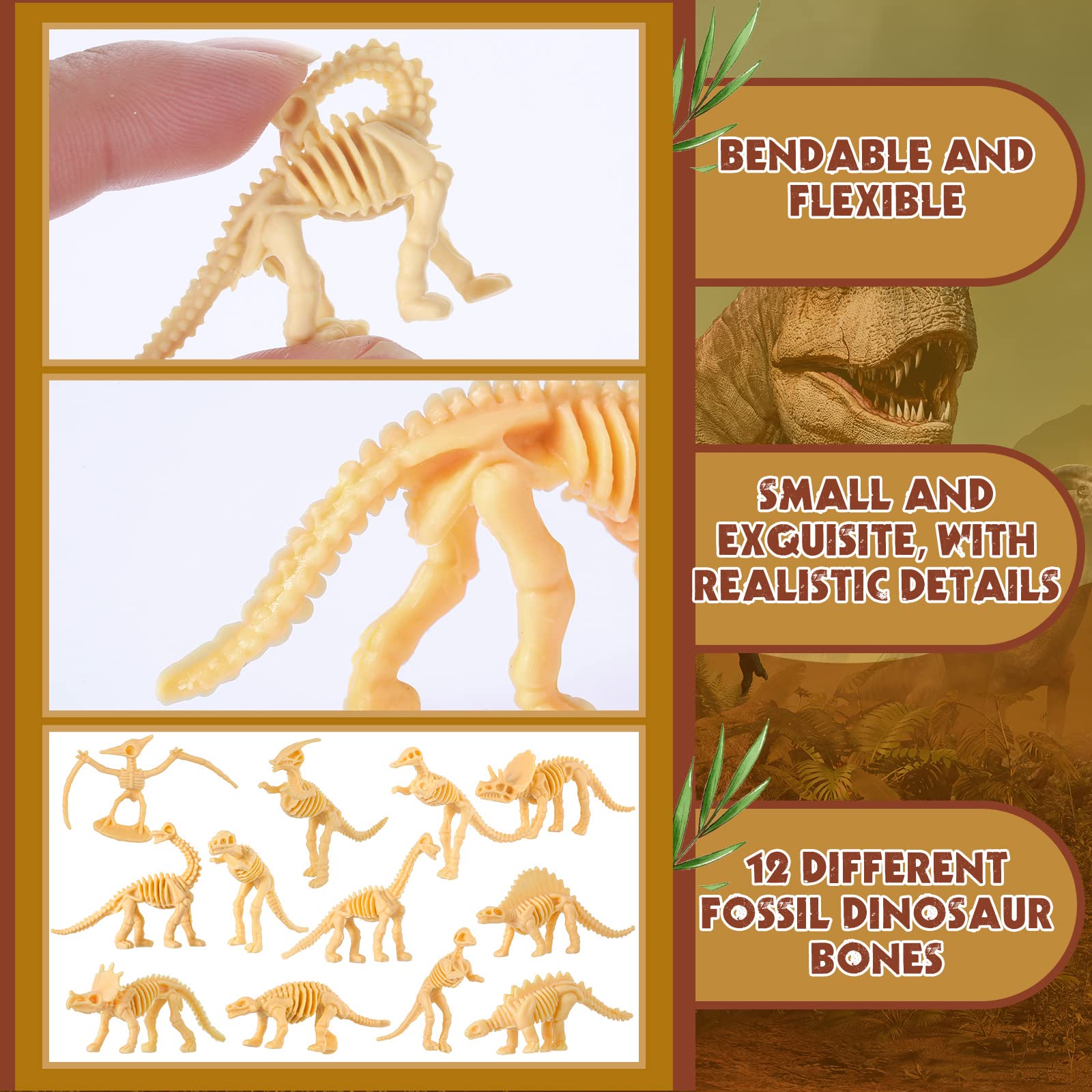 Snapklik.com : Sratte 180 Pcs Dinosaur Fossil Skeletons Assorted ...