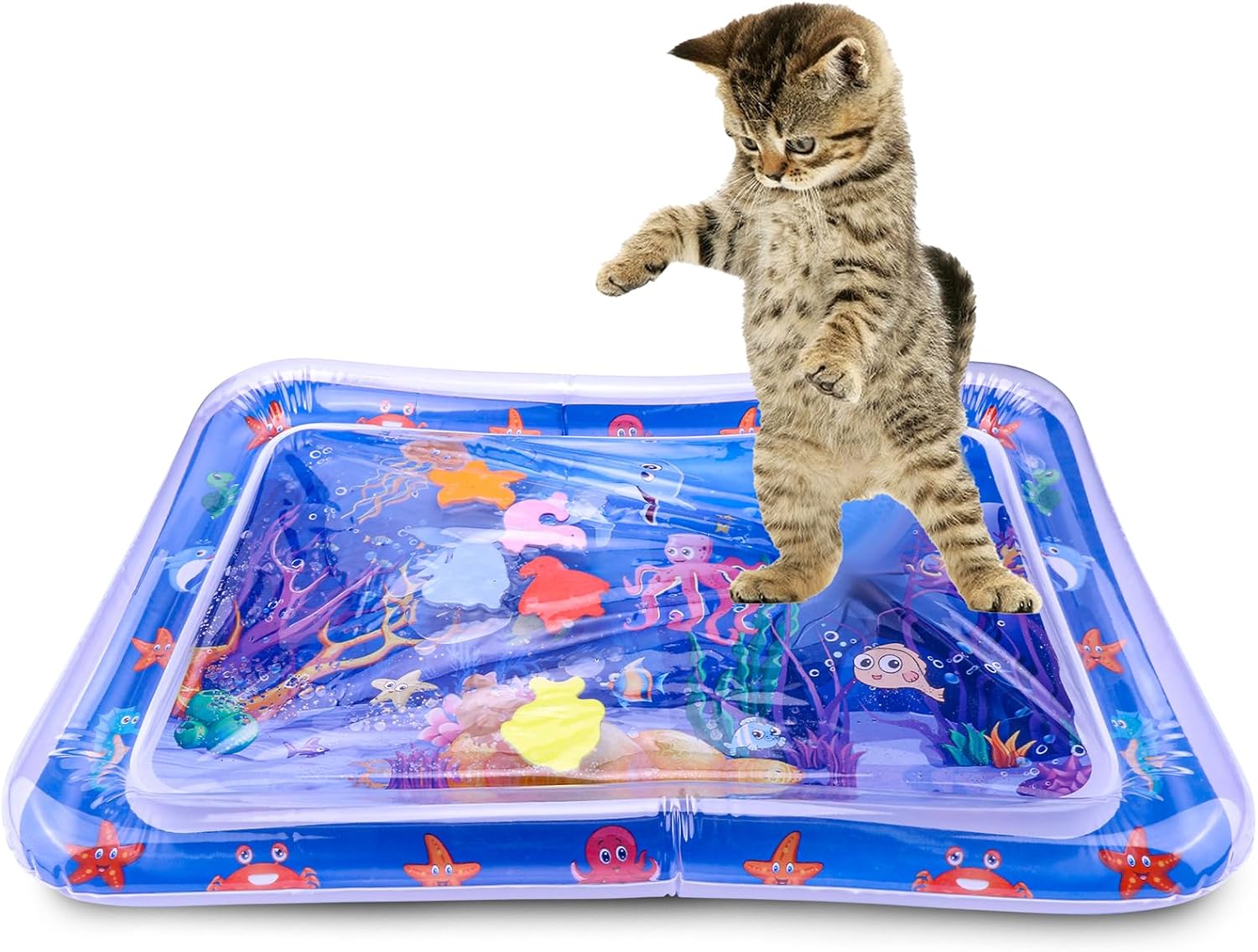 Palksky Water Sensory Play Mat for Cats, Cat Water Playmat for Self ...