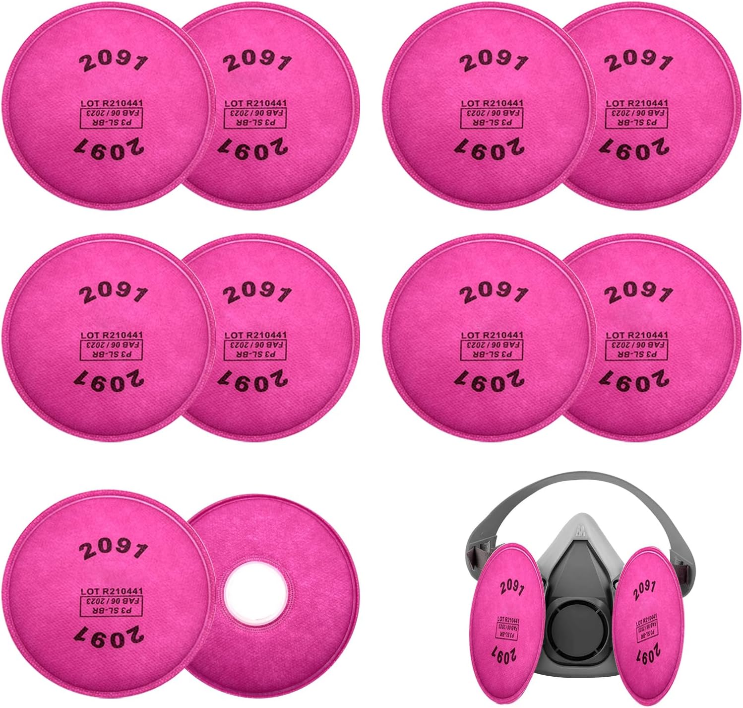 Amazon.com: 3M particulate filters P100 #2091/07000 , Pink, One Size, 2 ...