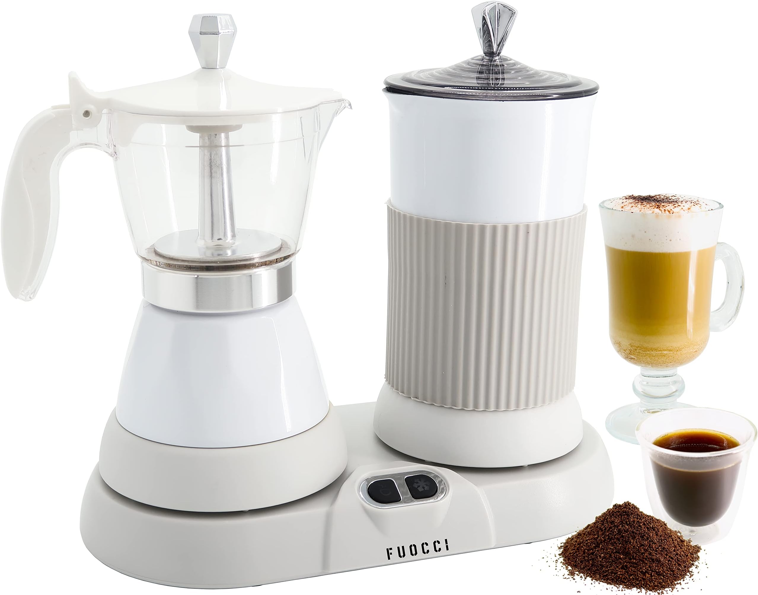 Amazon.com: FUOCCI Espresso Maker With Milk Frother; 3 Cups Italian ...