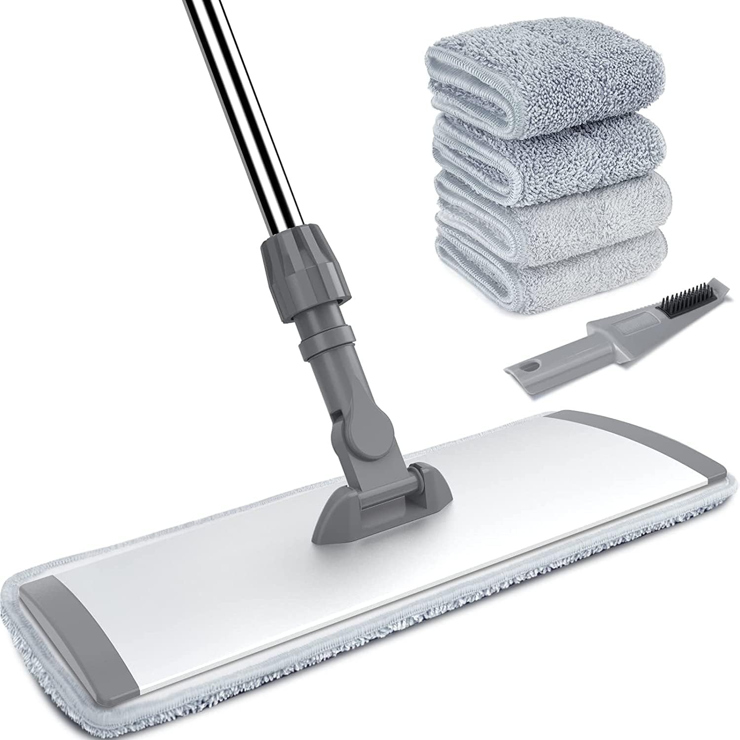 WELDUN Aluminium Floor Mop for Hardwood Floors, 122-147 cm Telescopic ...