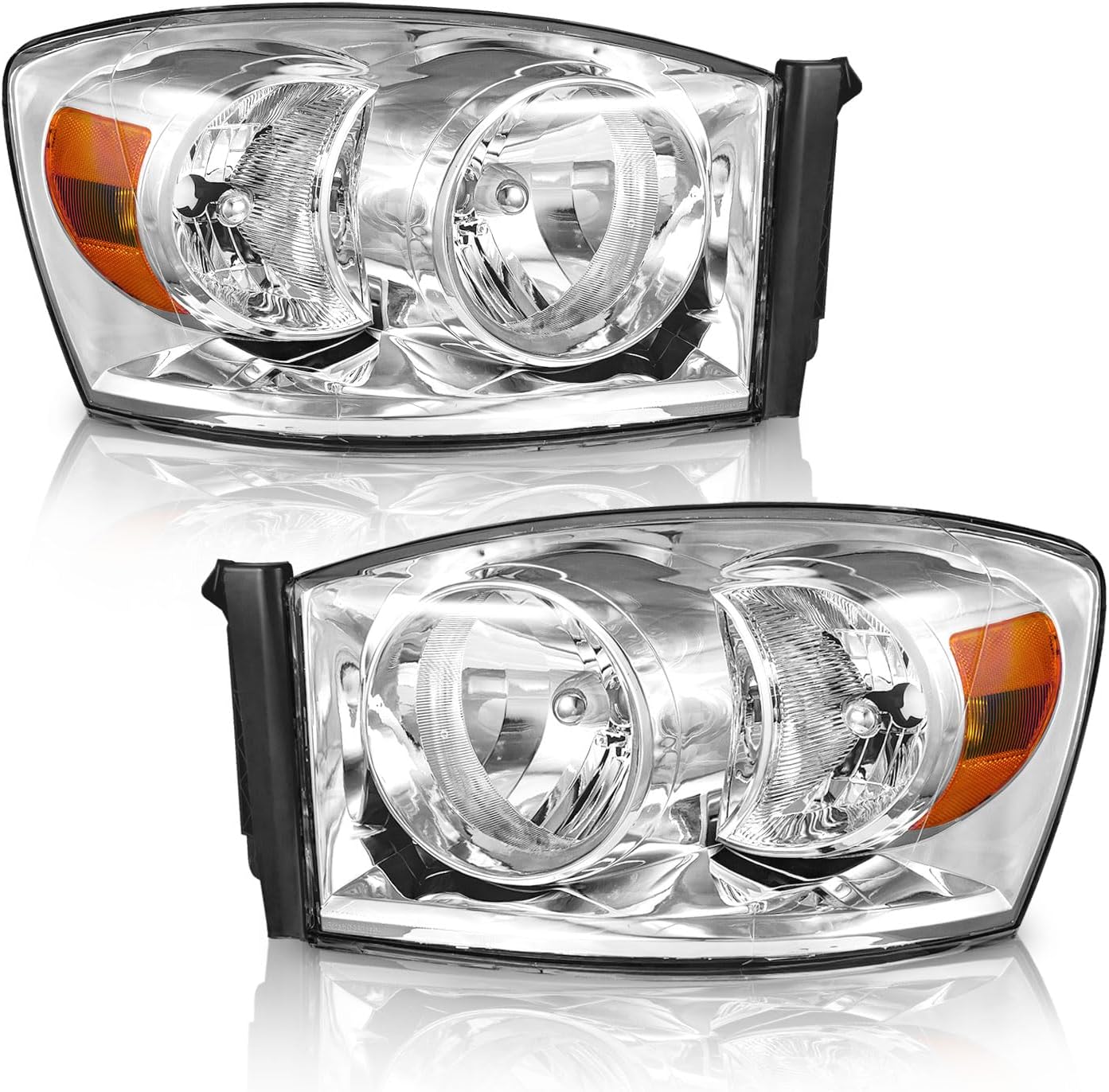 WEELMOTO For 2006-2008 Dodge Ram Headlights Assembly, Compatible with ...