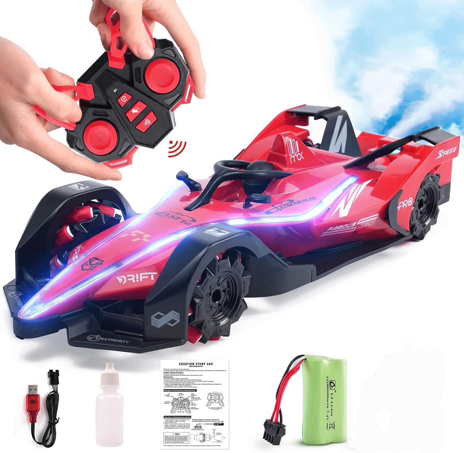 EXILOM Toy LED Light Wheels 2.4G Wireless High Speed Remote Control ...