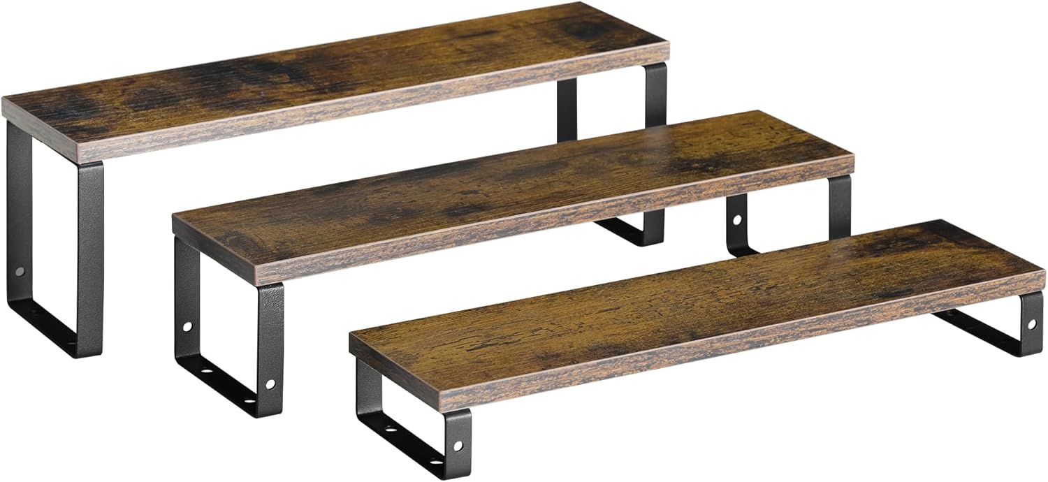 Amazon.com: FOUCSSOMEI Spice Rack,Wooden Display Riser Stand, 3-Tier ...
