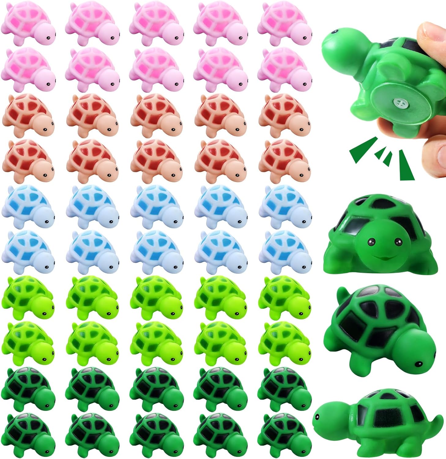 Amazon.com: Syhood 50 Pcs Mini Rubber Turtle Bath Accessories Screaming ...