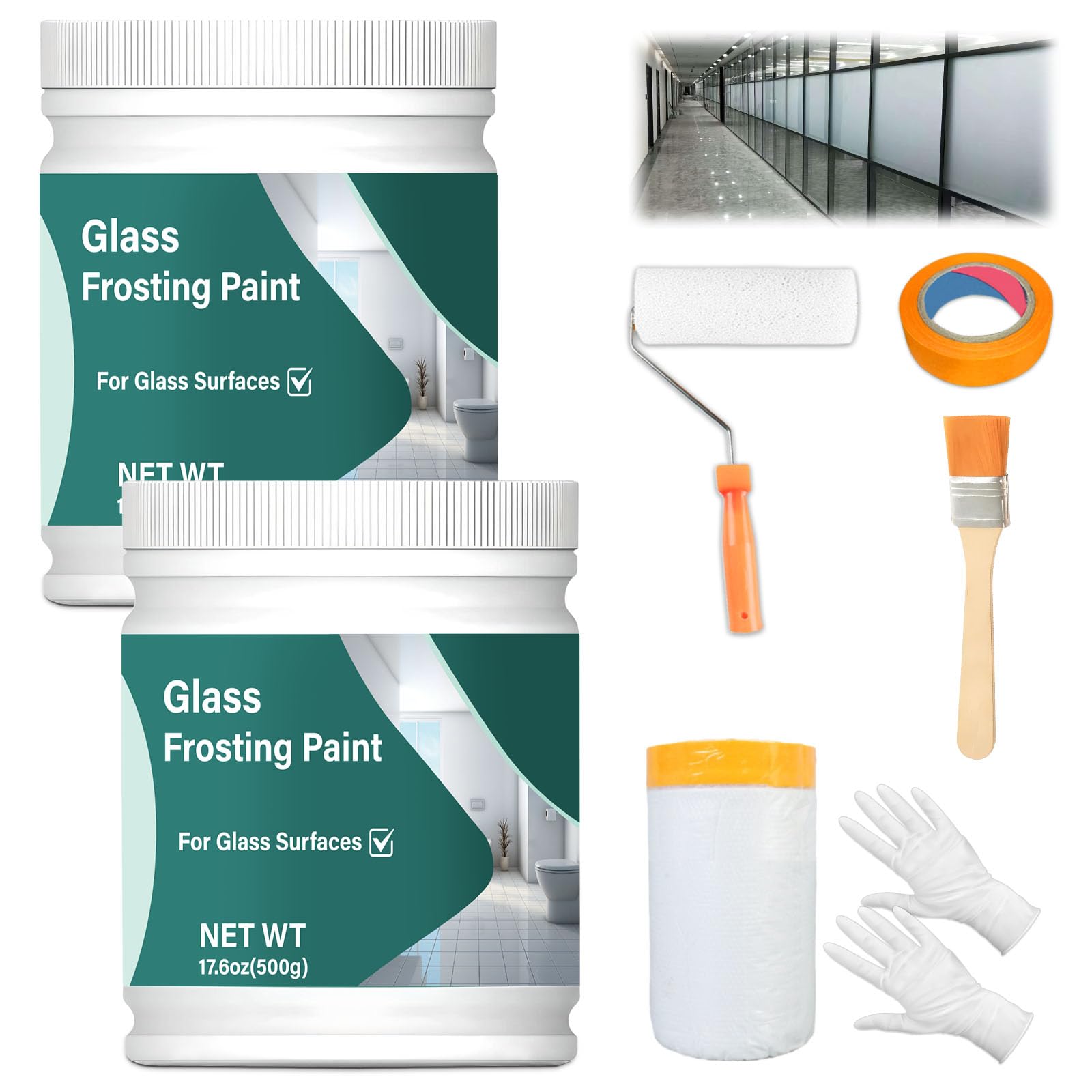LAMXIN Frosted Window Film Paint 32oz, Water-Based Privacy Film Paint ...