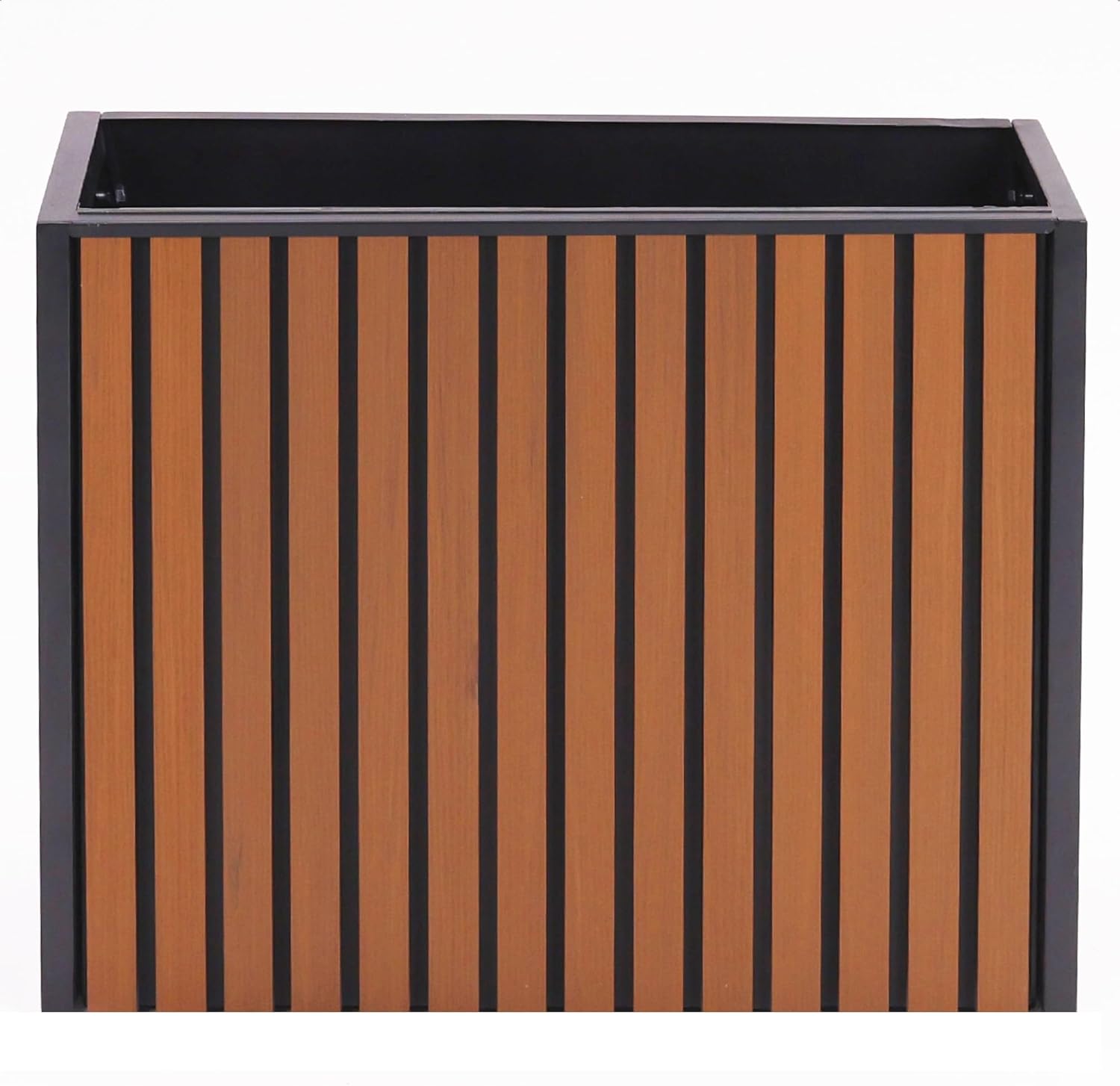 Amazon.com: GSK Black Metal Planter WPC Wood Like Versatile Outdoor ...