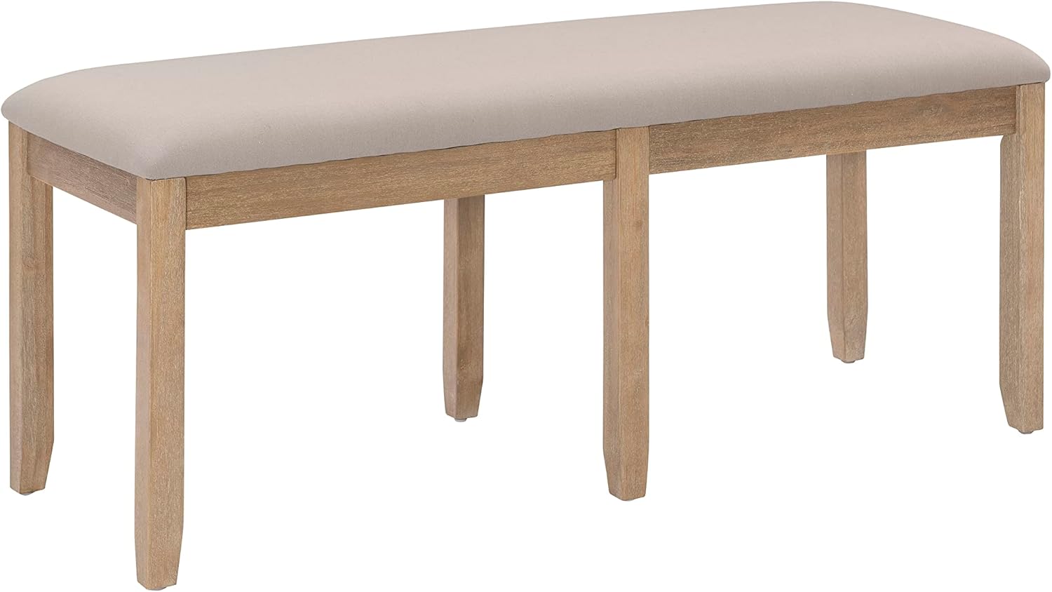Amazon.com - Linon Carter Greywash Wood Backless Dining Bench with Grey ...