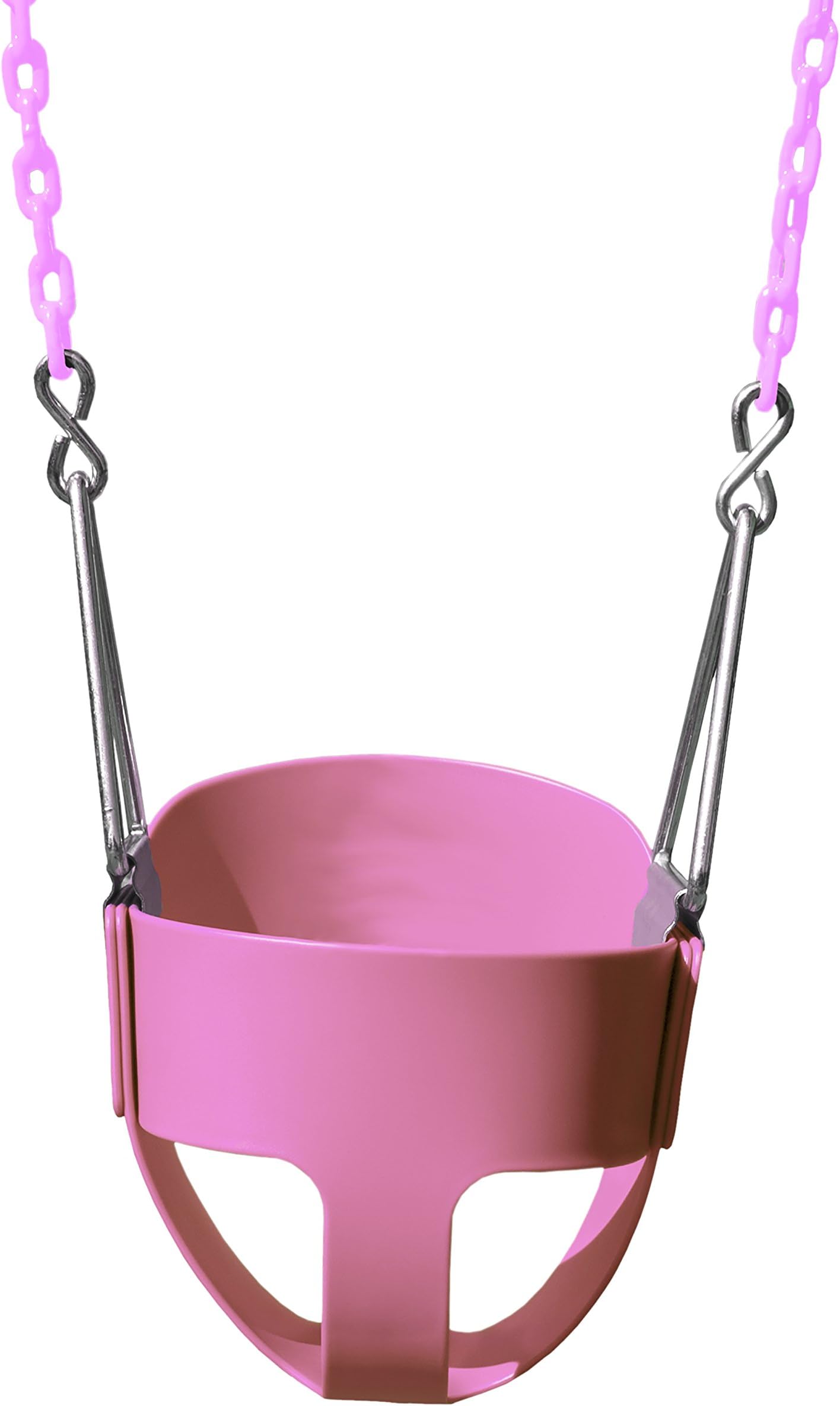 Amazon.com: Pink Swing Set - Toddler High Back Full Bucket Swing ...